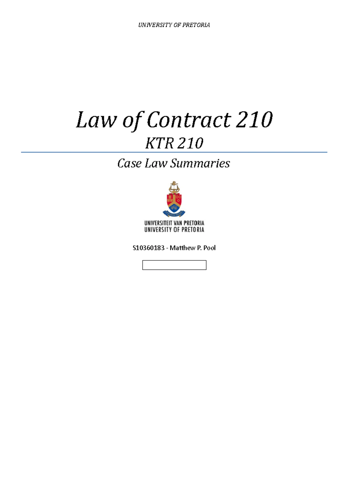 Cession Explained: Law of Contracts 211 Overview and Examples - Studocu