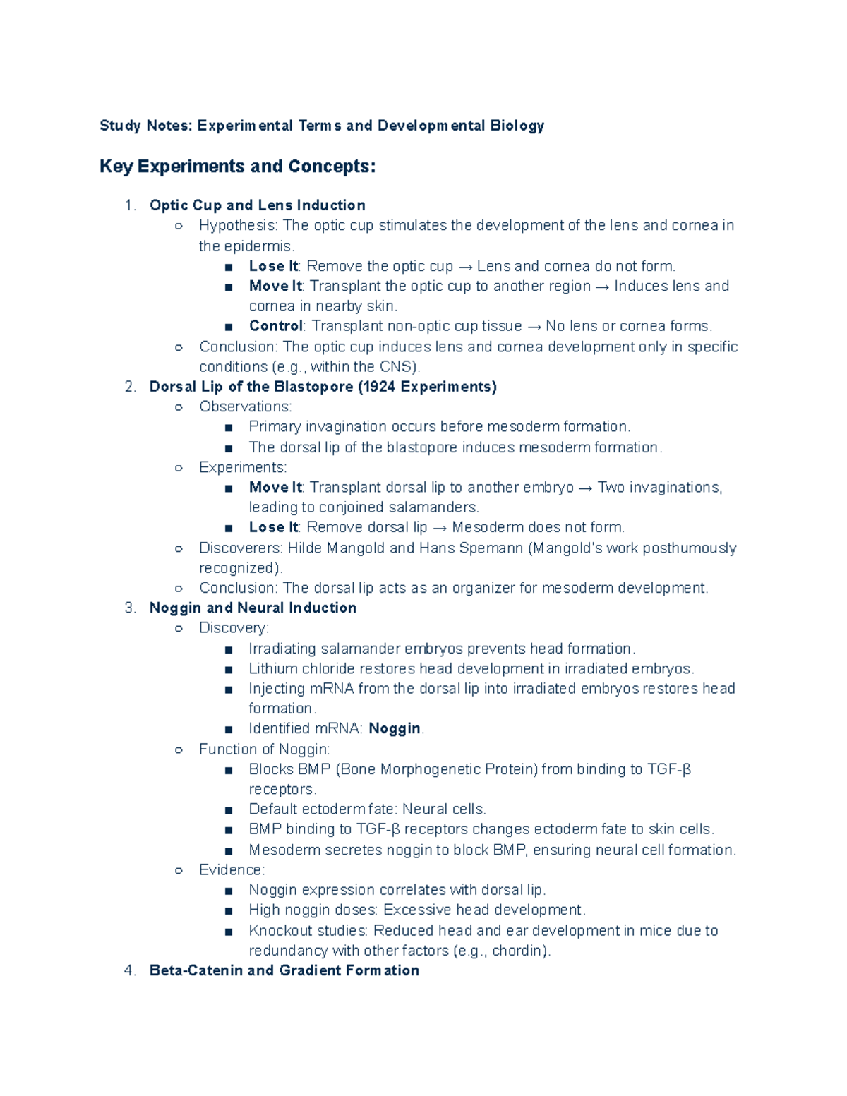 Lecture 1- Week 1 - study notes - Study Notes: Experimental Terms and ...