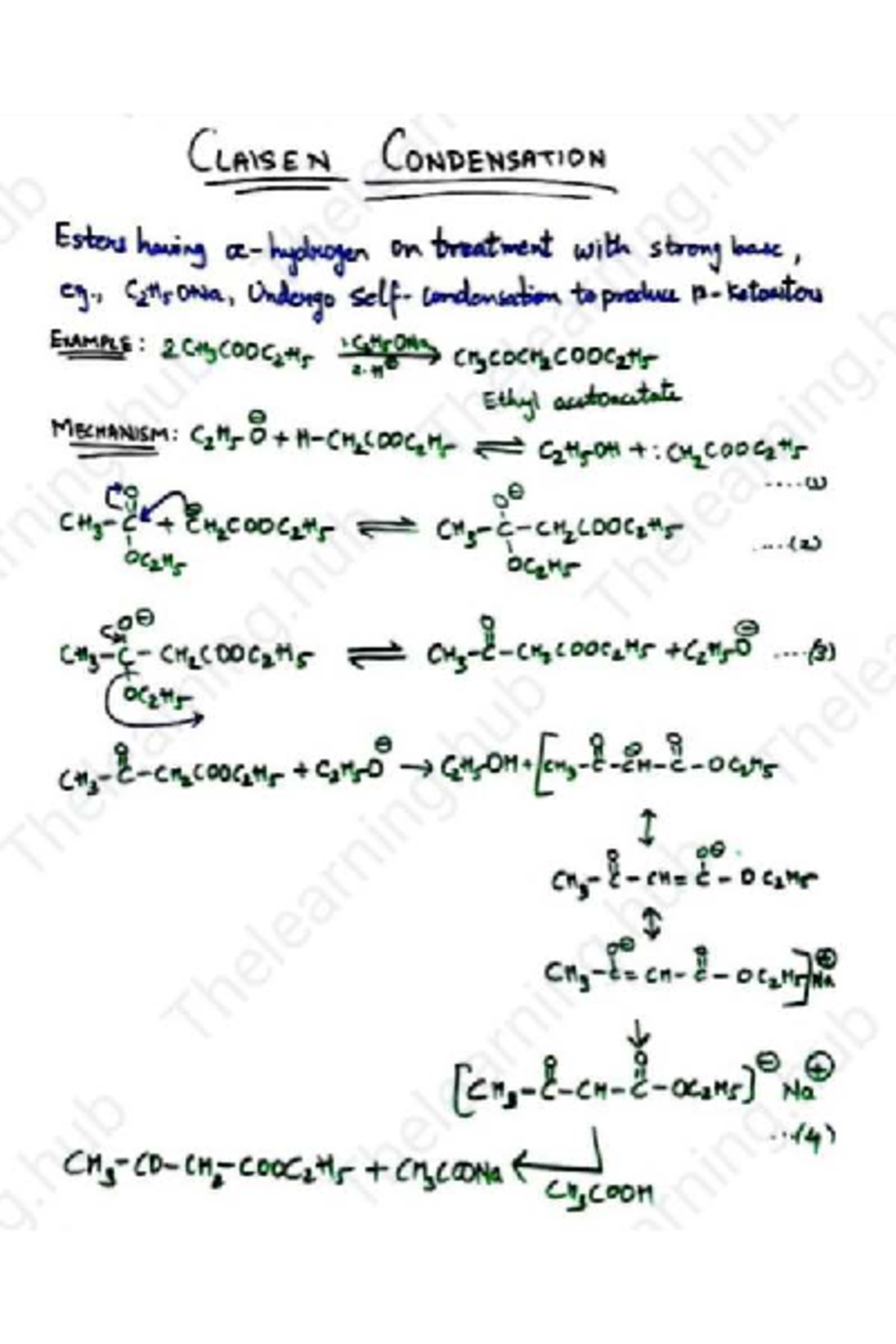CLAISEN CONDENSATION Mechanism and Examples - Assignment C2M5O - Studocu