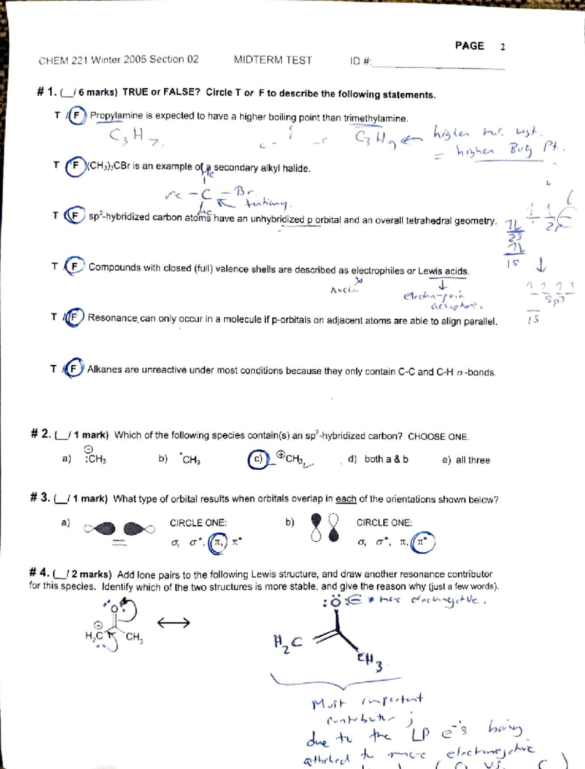 CHEM 221 Winter 2005 Midterm Test 2 Review Notes - Studocu