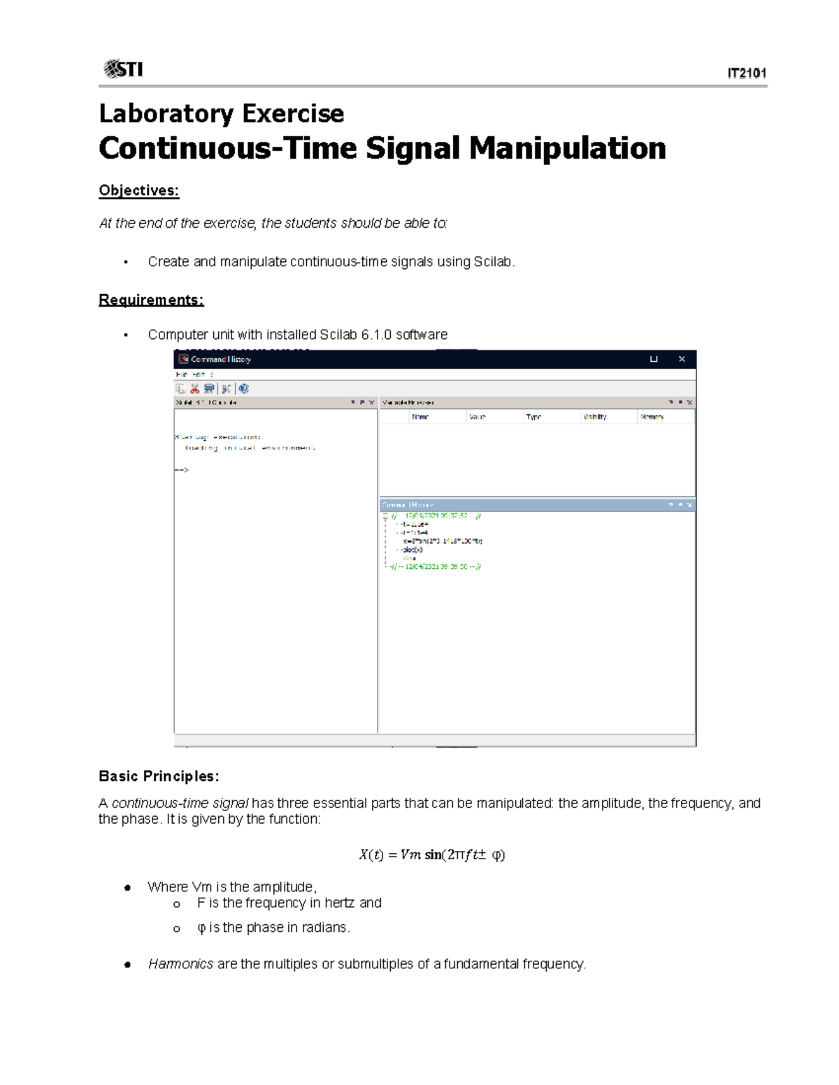 01 Lab Activity 1: Continuous-Time Signal Manipulation in DSP - Studocu