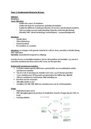 AH Biology Summary Notes - Unit 1 - Advanced Higher Biology Unit 1 ...