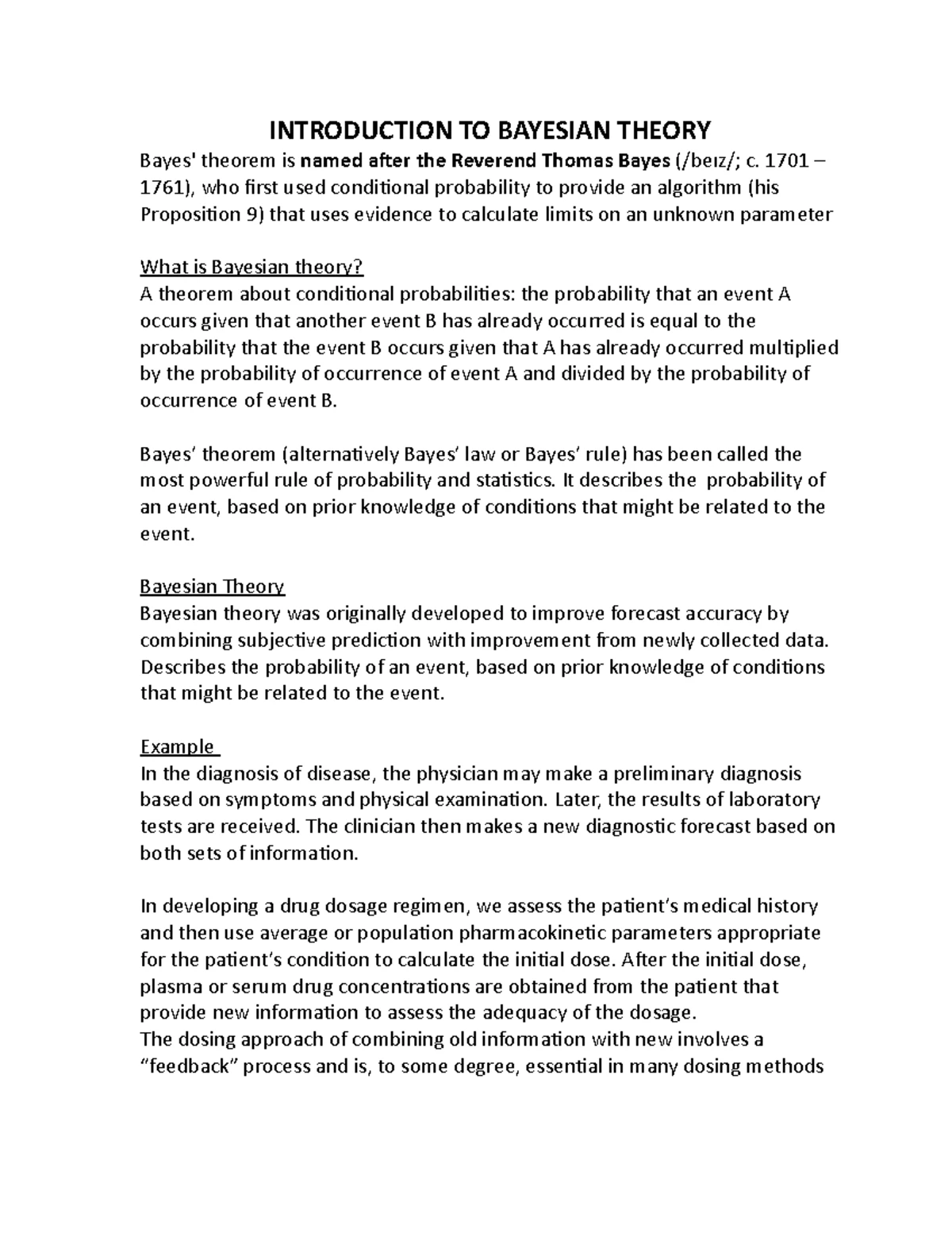 Determination OF DOSE AND Dosing Intervals - DETERMINATION OF DOSE AND DOSING INTERVALS ...