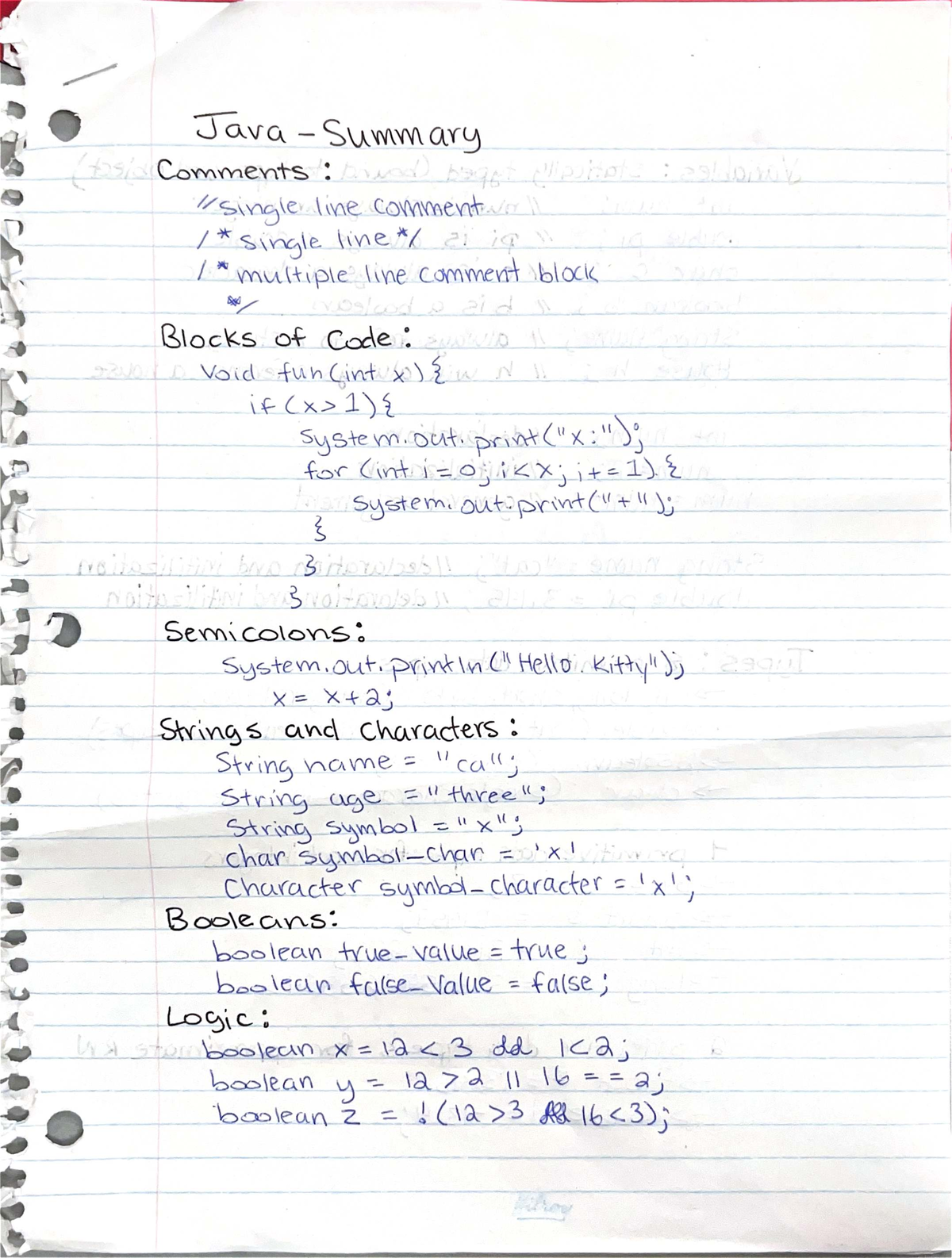 Java Summary Notes - Comprehensive Overview of Key Concepts - Studocu