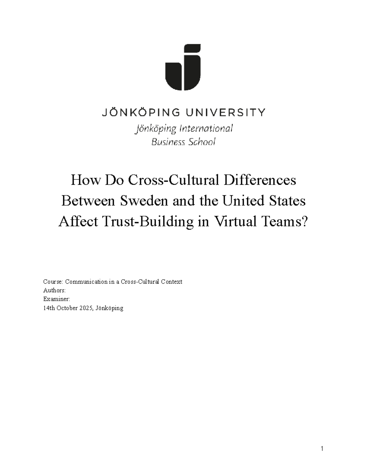 CCCC - Group Project: Impact of Cultural Differences on Virtual Teams ...