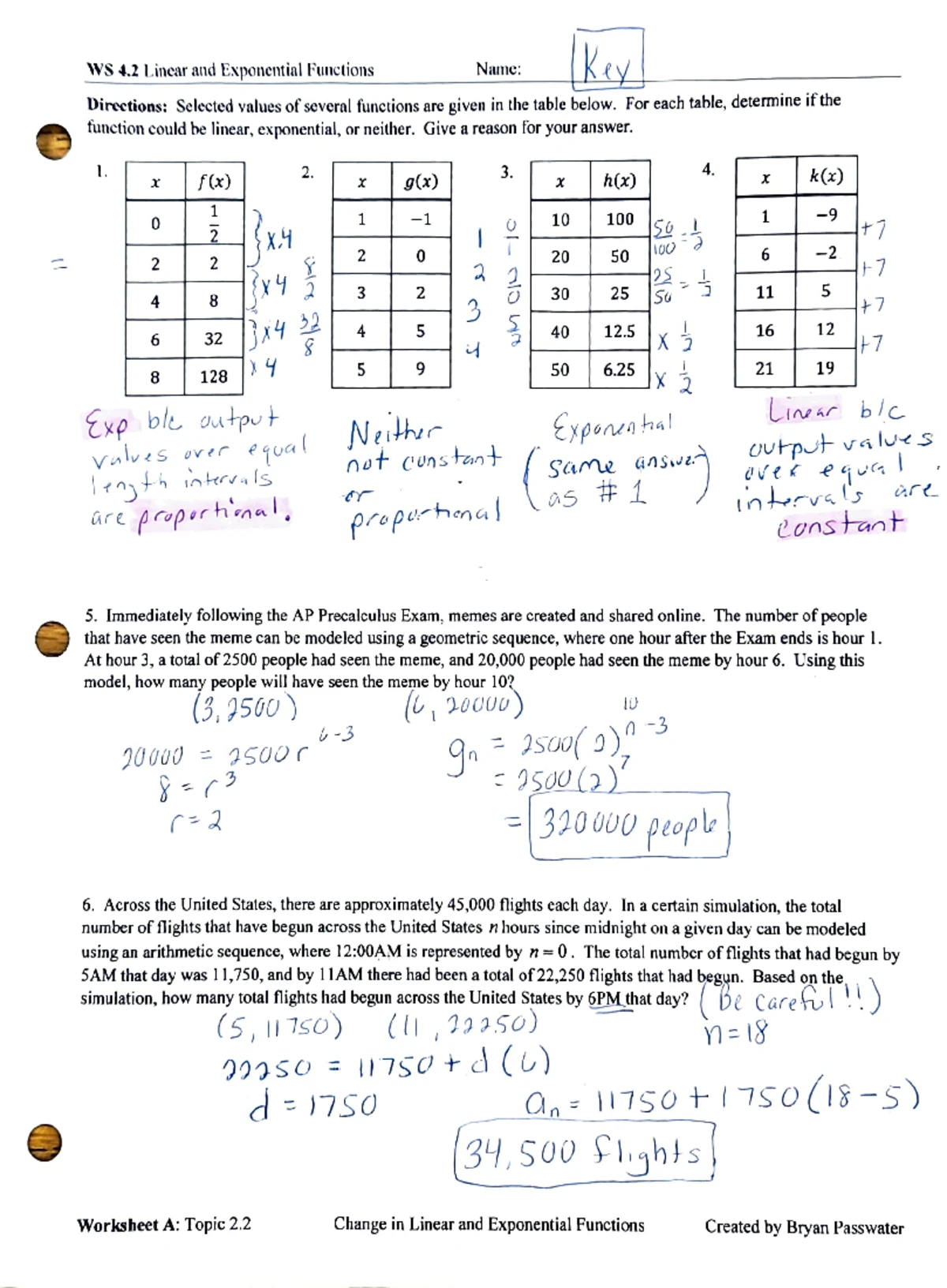 Topic 2.1 Worksheet A: Arithmetic & Geometric Sequences - Studocu