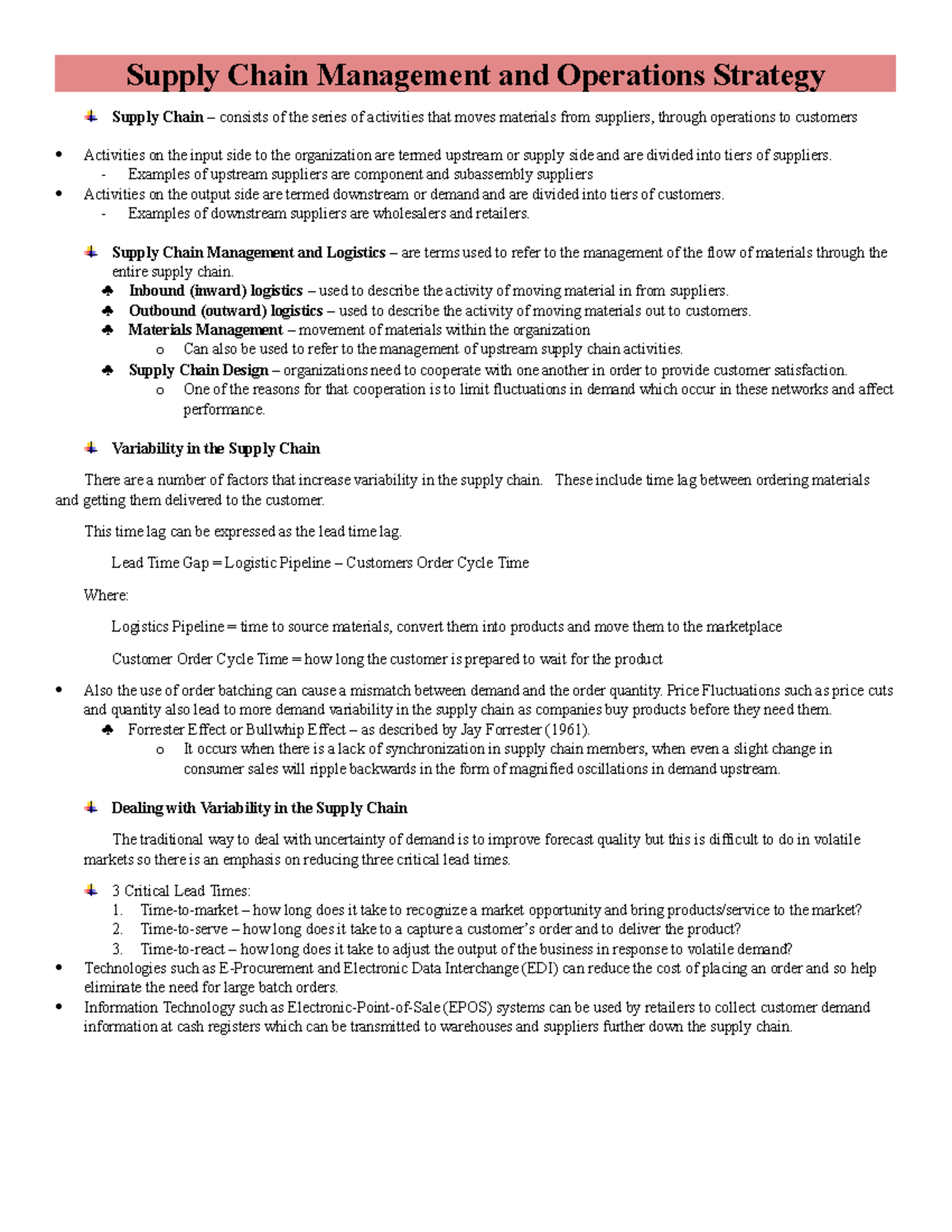 Supply Chain Management Strategies: Key Concepts and Variability ...