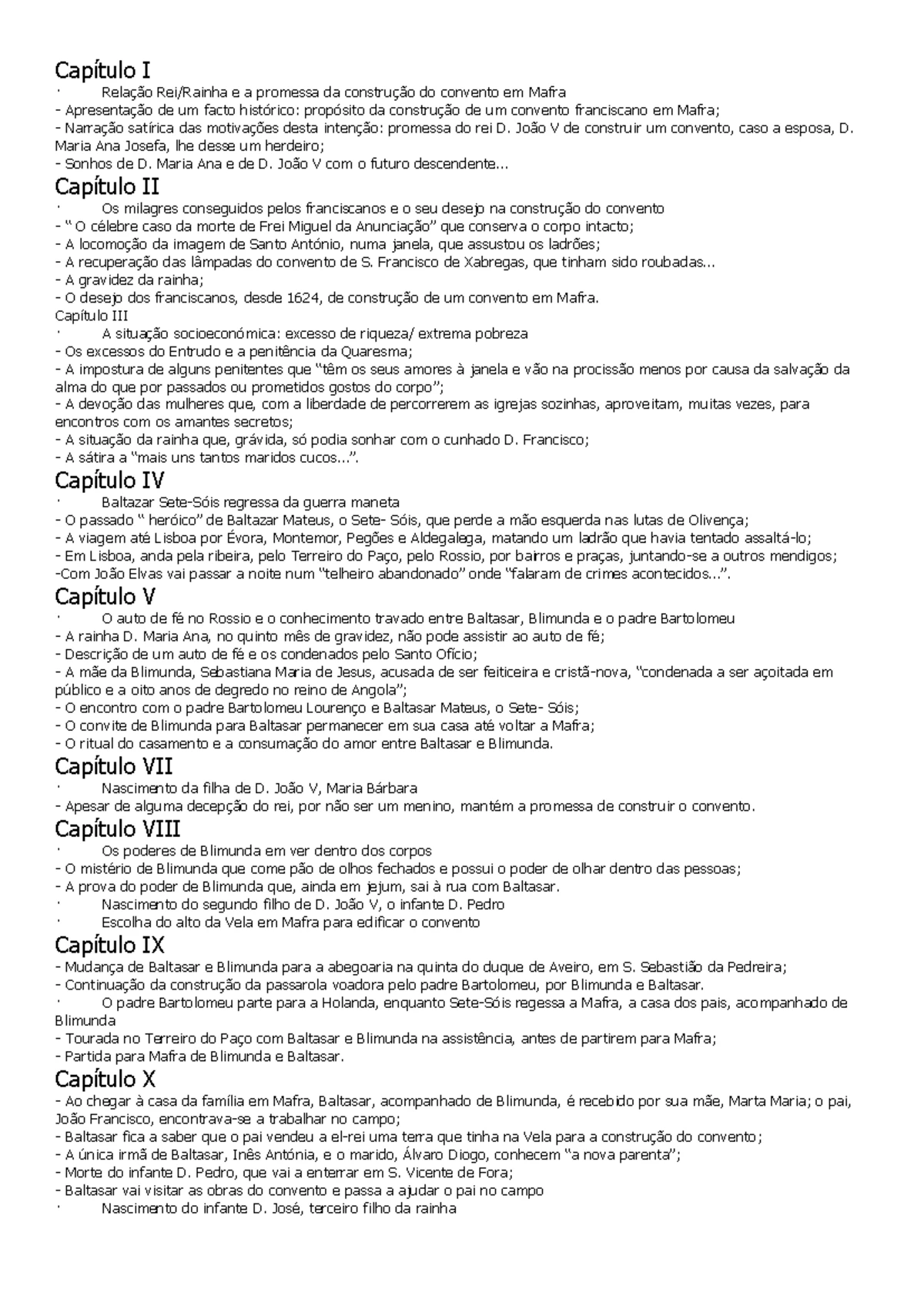 Memorial do convento de José Saramago: análise e reflexões - Studocu