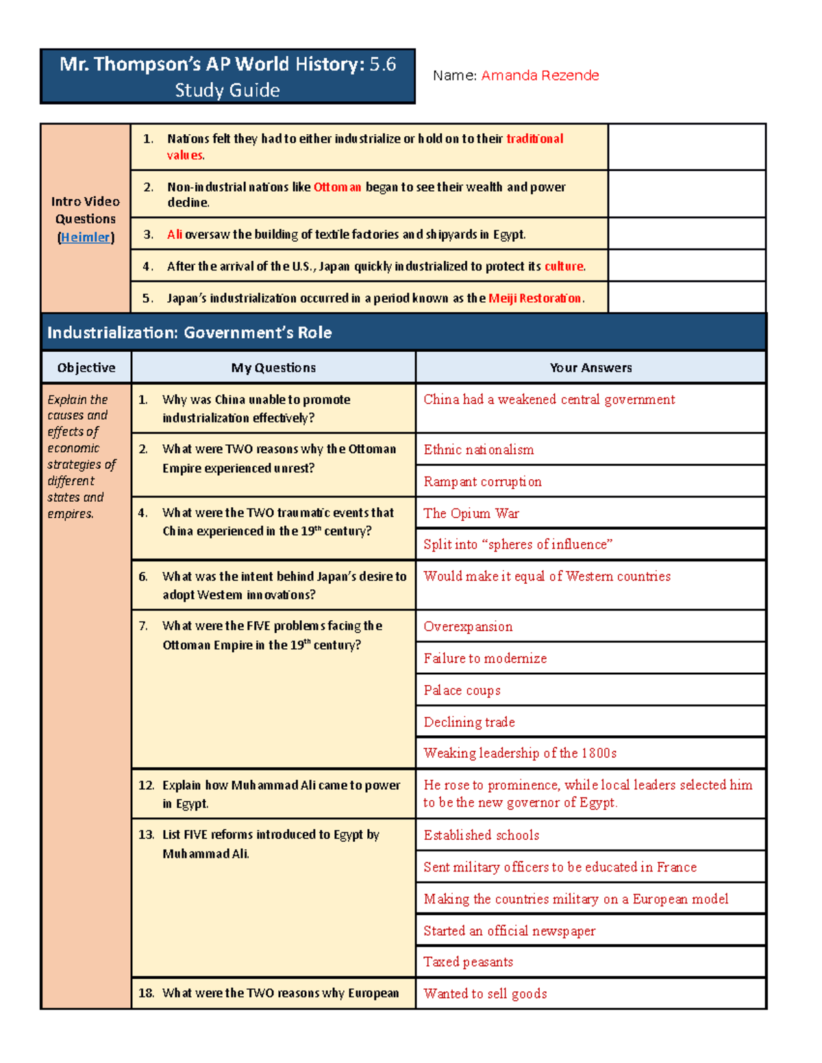 5.6 worksheet - sssss - Mr. Thompson’s AP World History: 5. Study Guide ...
