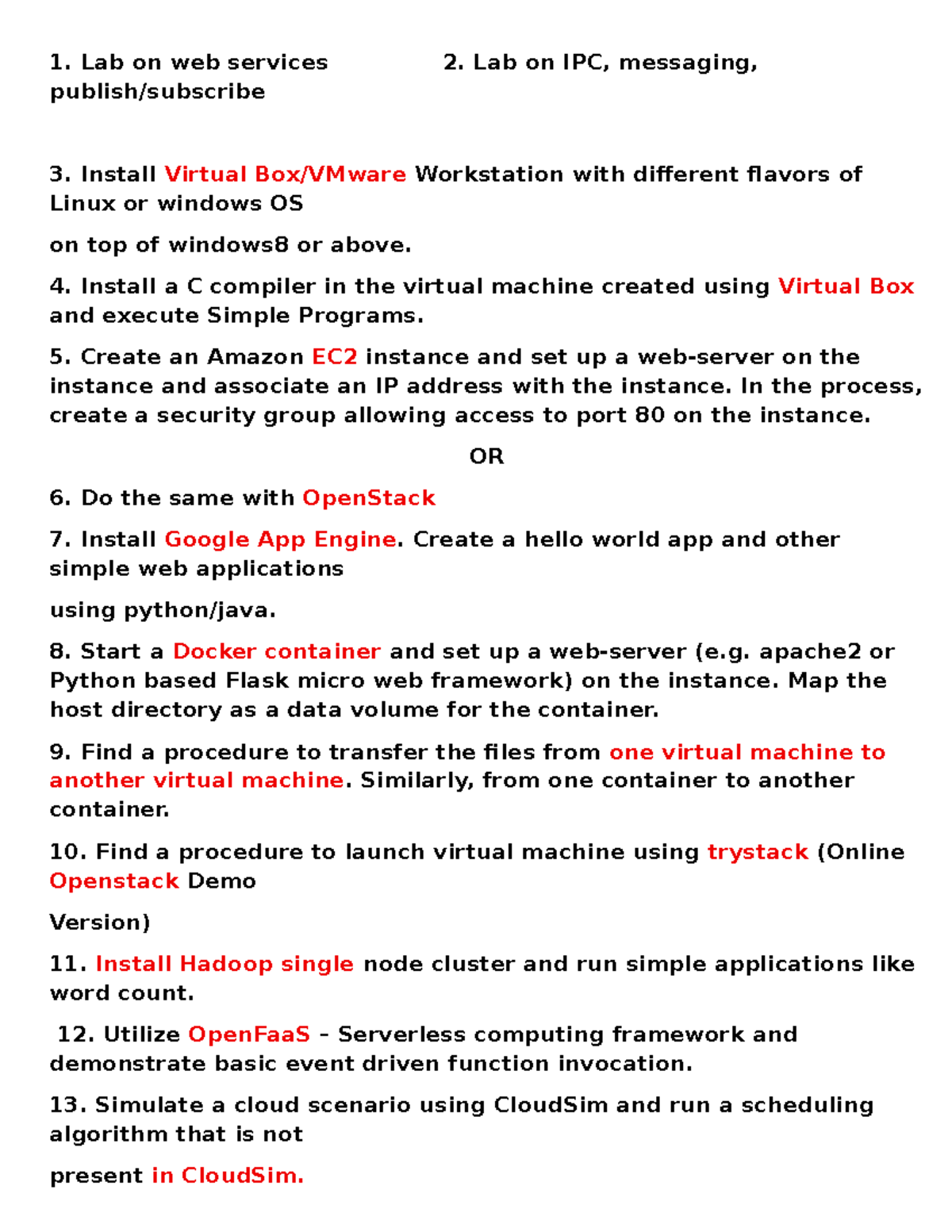Cc Lab: Web Services & Virtualization Techniques - Studocu