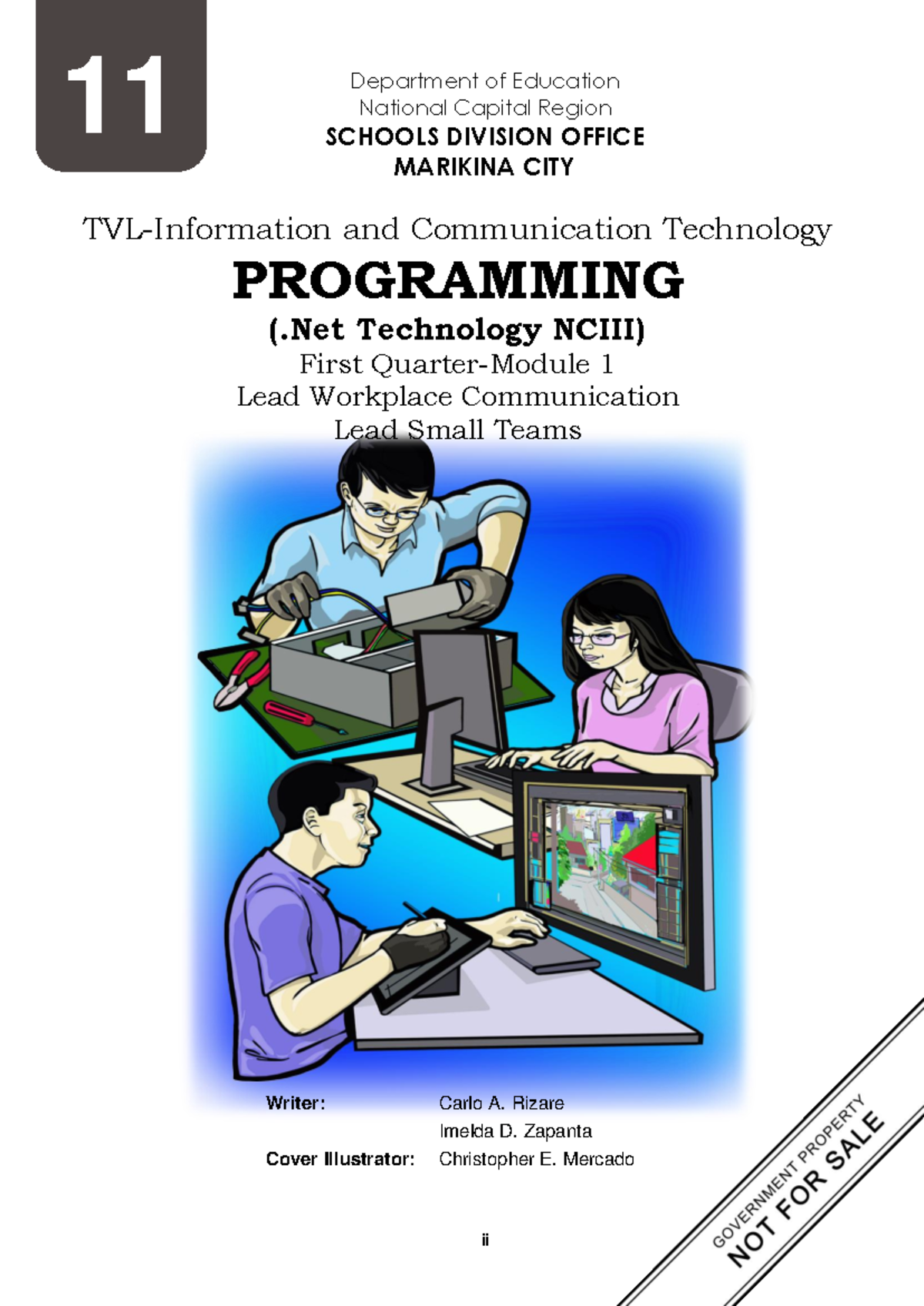 TVL-ICT Programming Grade-11 Q1 Module-1-Lesson-1 - ii Writer: Carlo A. Rizare Imelda D. Zapanta ...