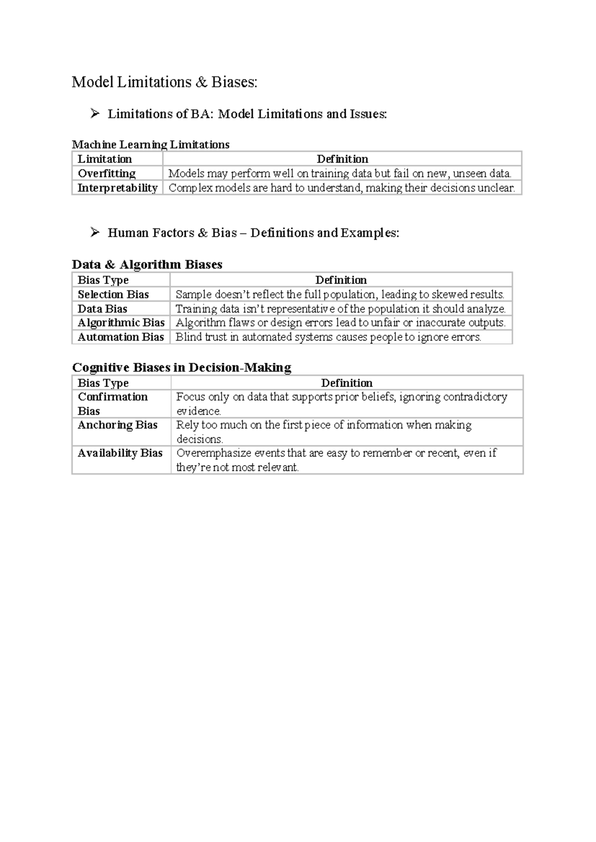 INFO200 Model Limitations & Biases in Machine Learning - Studocu