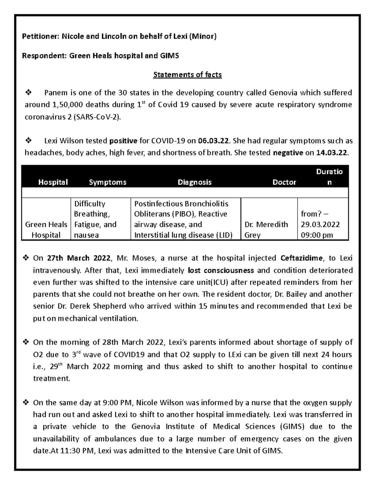 Consumer Protection act - Petitioner: Nicole and Lincoln on behalf of ...
