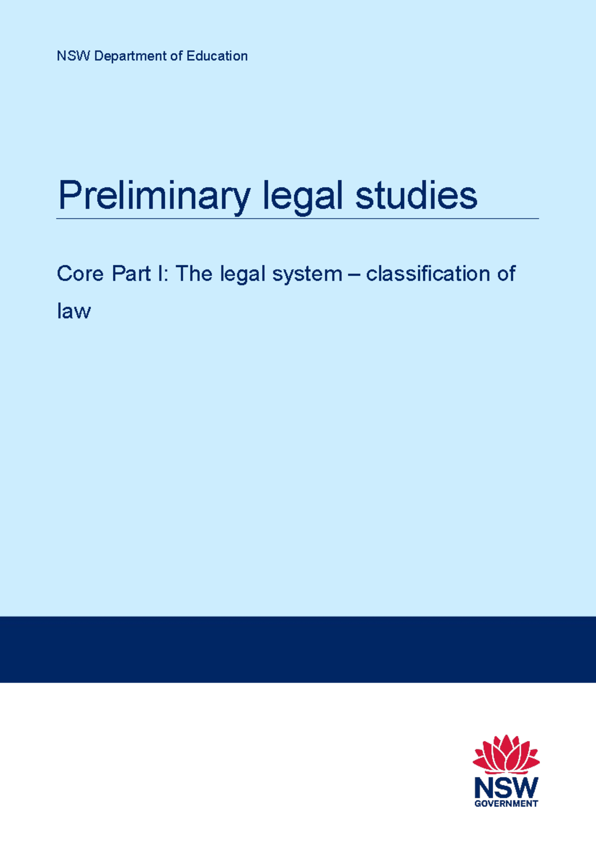 Hsie y11 legal studies program legal system classification of law - NSW ...