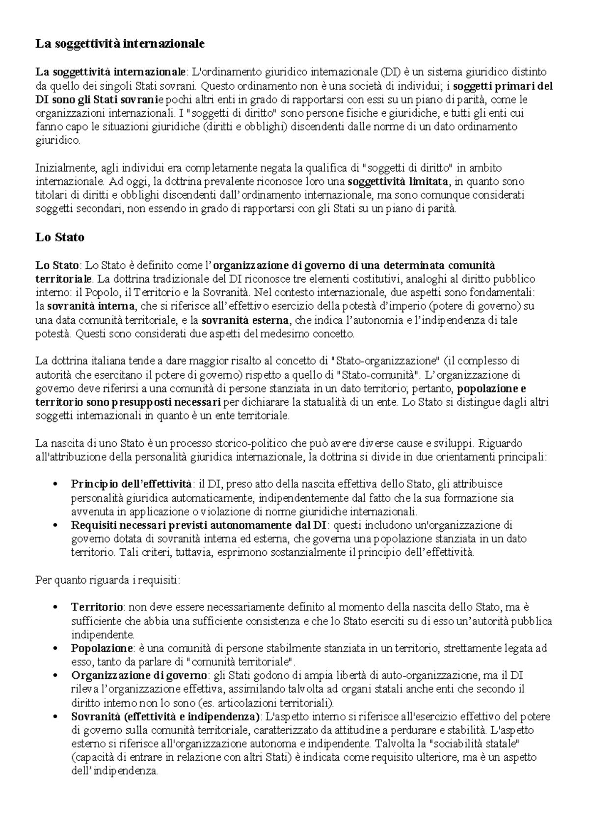 Test REL - Diritto Internazionale: Soggettività e Fonti Normative - Studocu