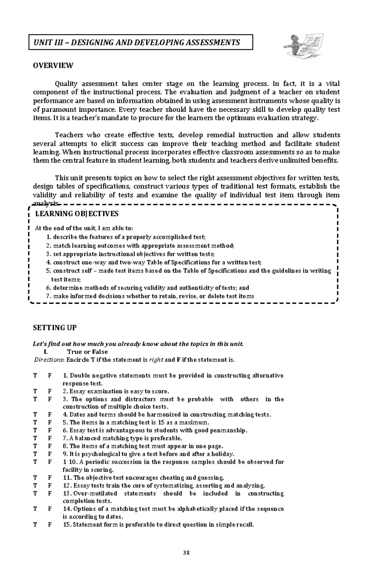 Unit 3: Designing & Developing Quality Assessments for Effective ...