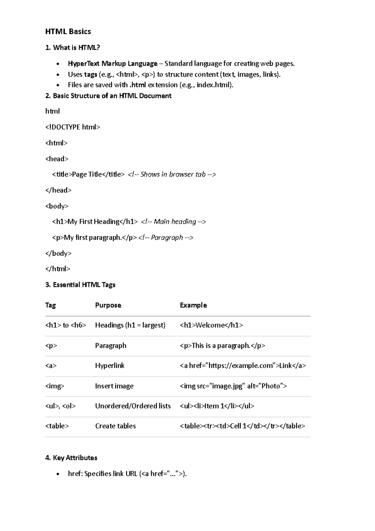 HTML Basics - Notes - HTML Basics What is HTML? HyperText Markup ...