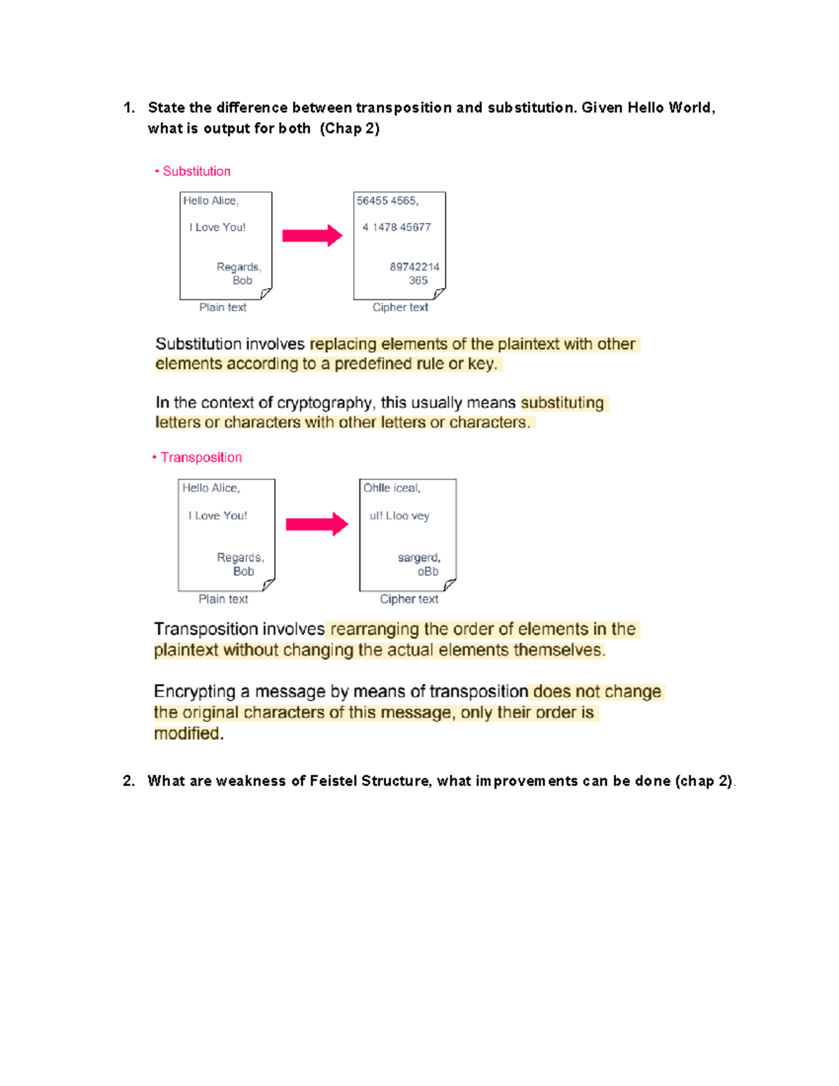 Internet Security - State the difference between transposition and ...