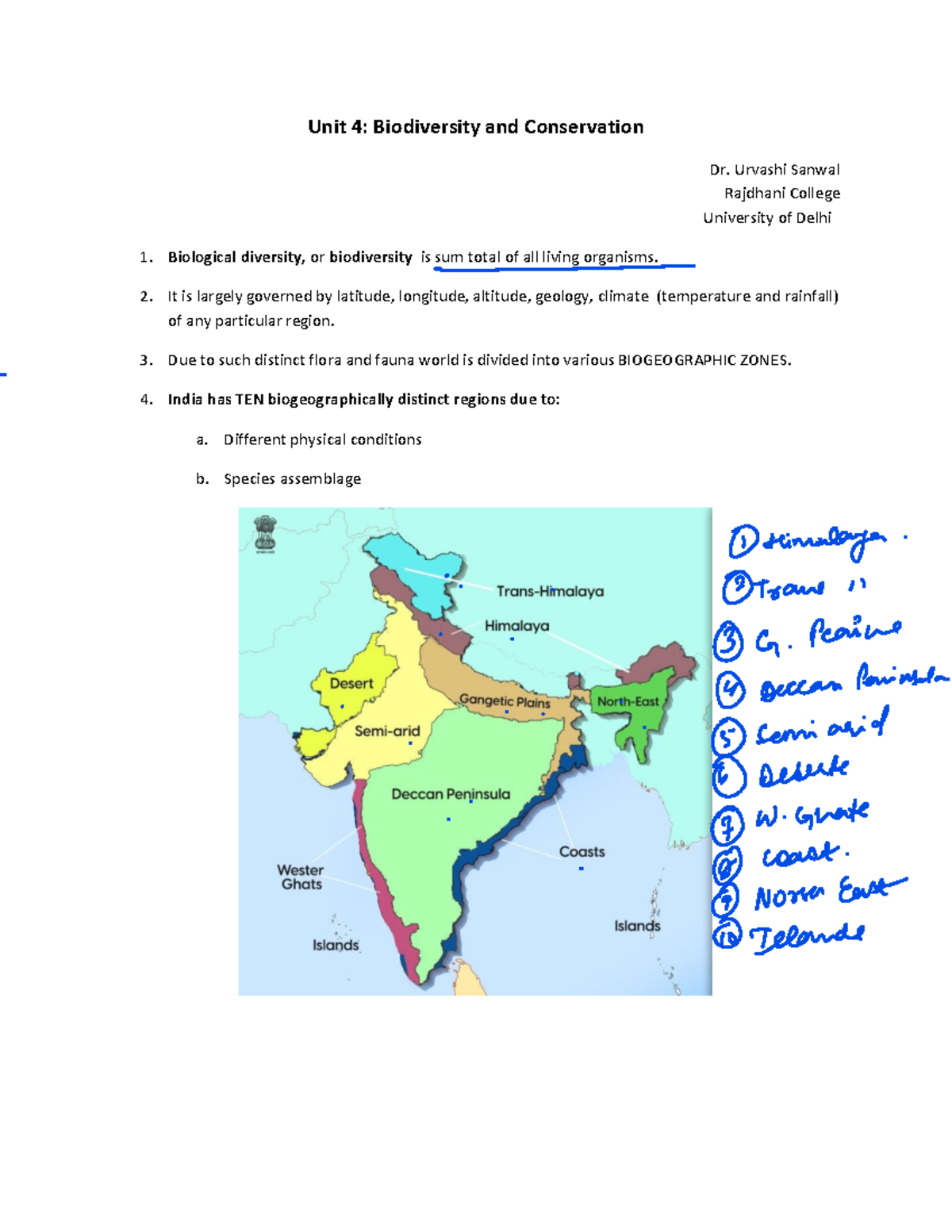 Unit 4: Biodiversity & Conservation Notes (Course Code: XXX) - Studocu