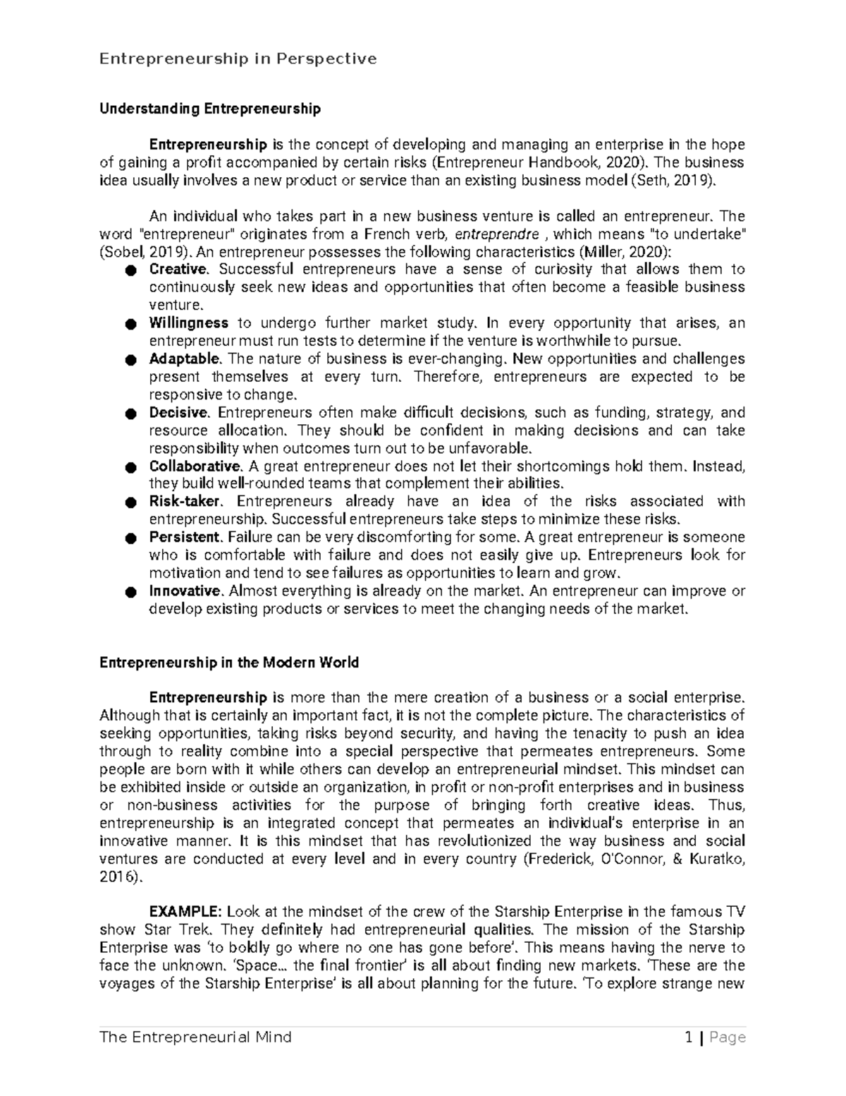 Entrep - Lesson 1 - yeah - Understanding Entrepreneurship ...