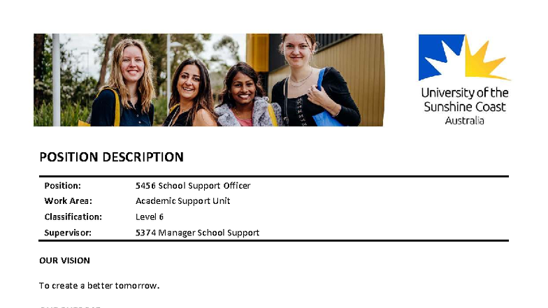 Position Description: 5456 School Support Officer - Academic Support ...