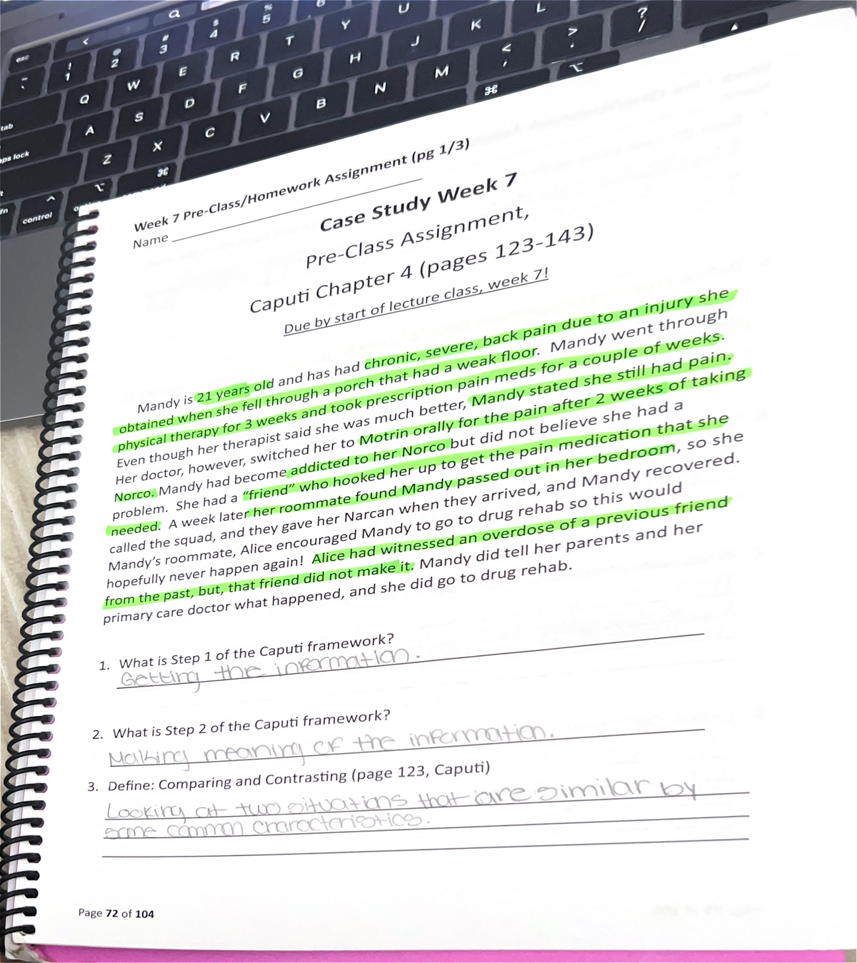 155 week 7 - pre class assignment - 2 W E K L H A S D lock N M C V H L H fn control Week 7 - Studocu