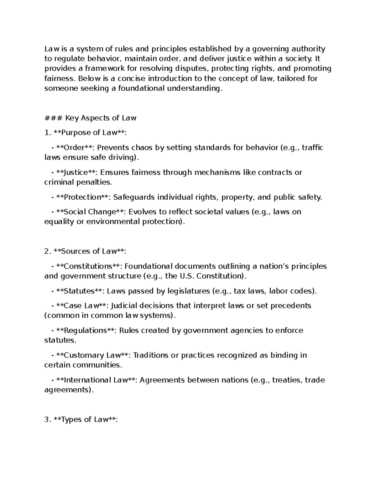 Introduction to Law2: Key Concepts and Principles Explained - Studocu