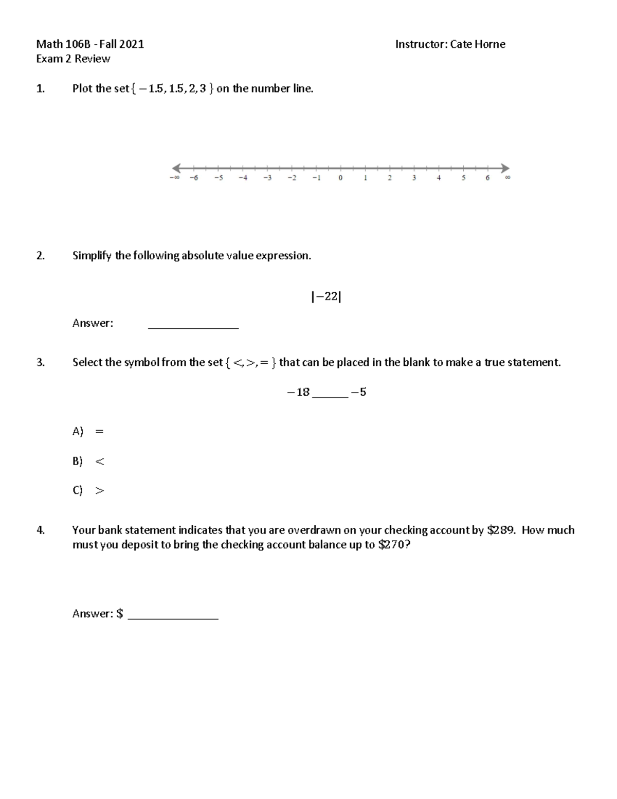 Math 106 B - Exam 2 - Review Problems - Math 106B - Fall 2021 ...