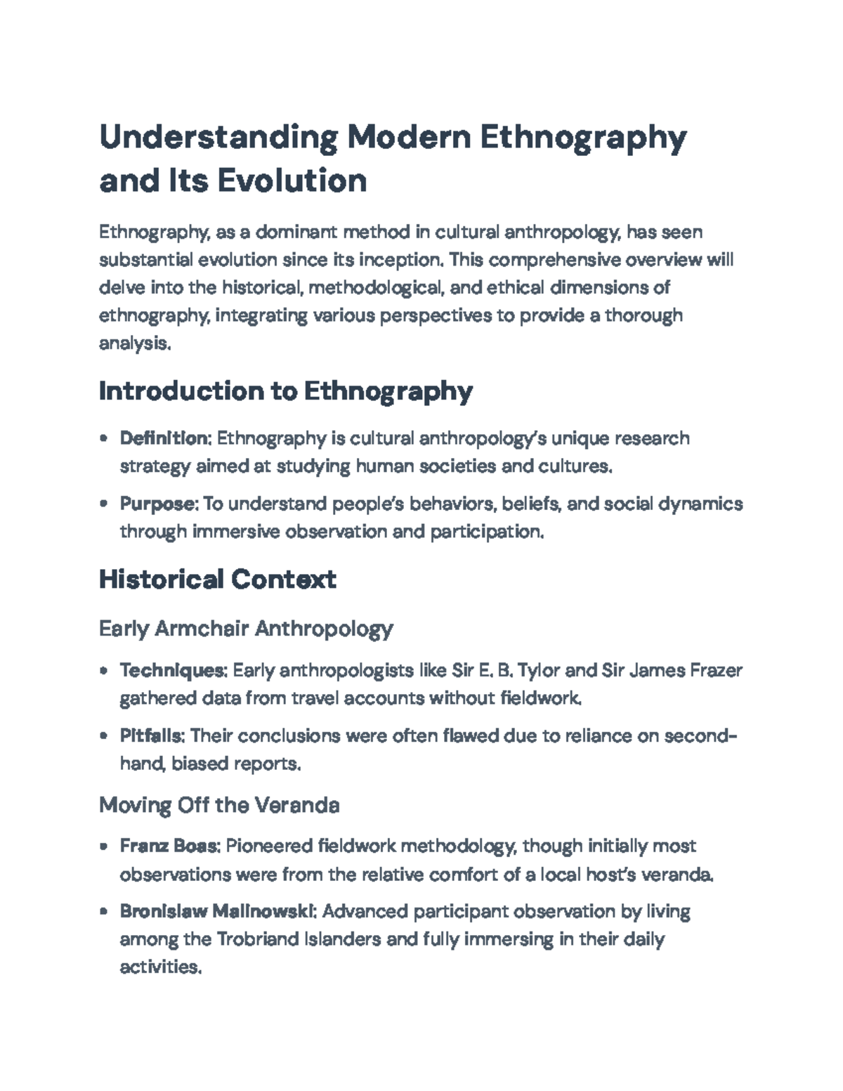 Understanding Modern Ethnography: Methodologies, Ethics, and Evolution ...