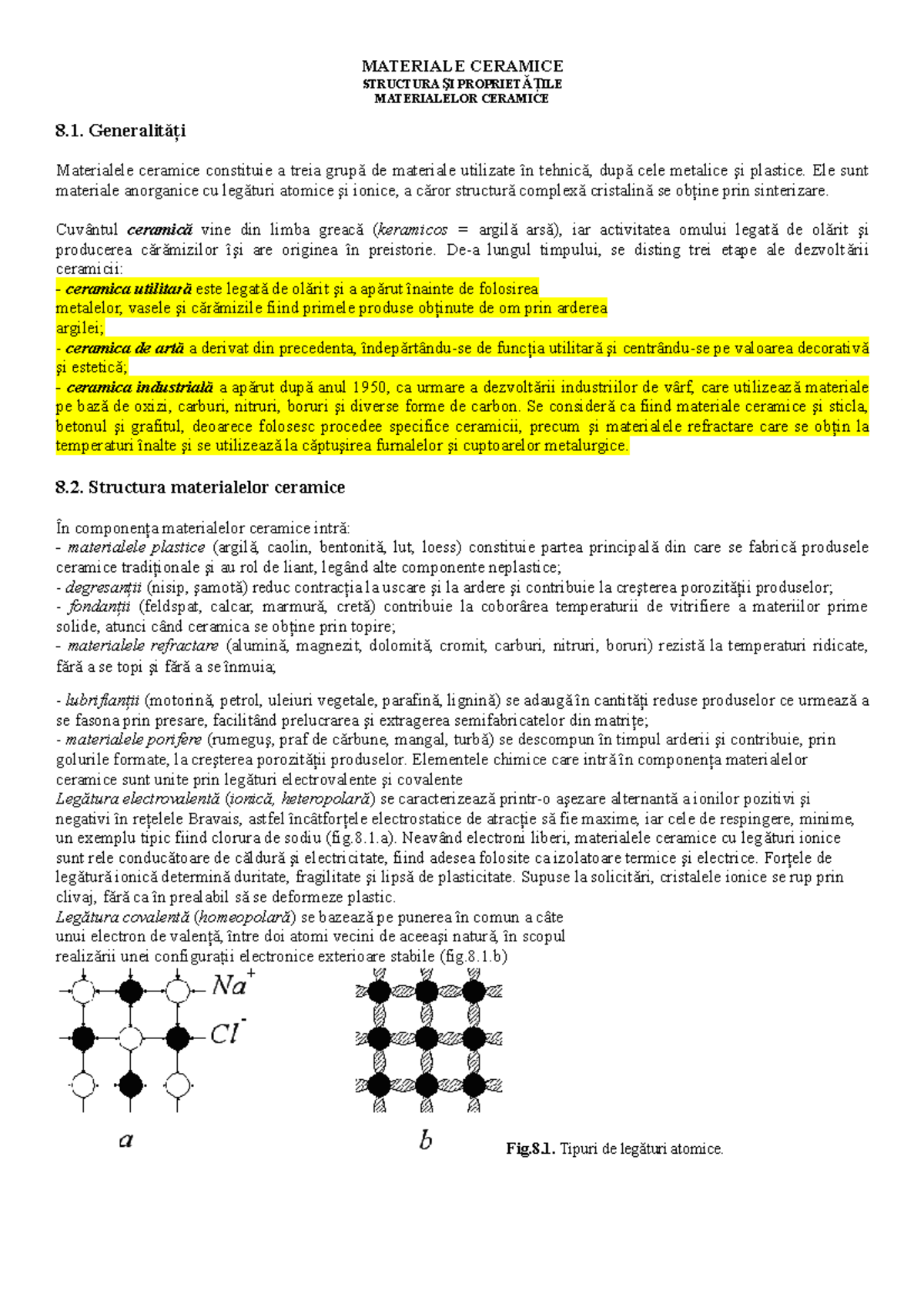 materiale ceramice - MATERIALE CERAMICE STRUCTURA ŞI PROPRIETĂŢILE ...