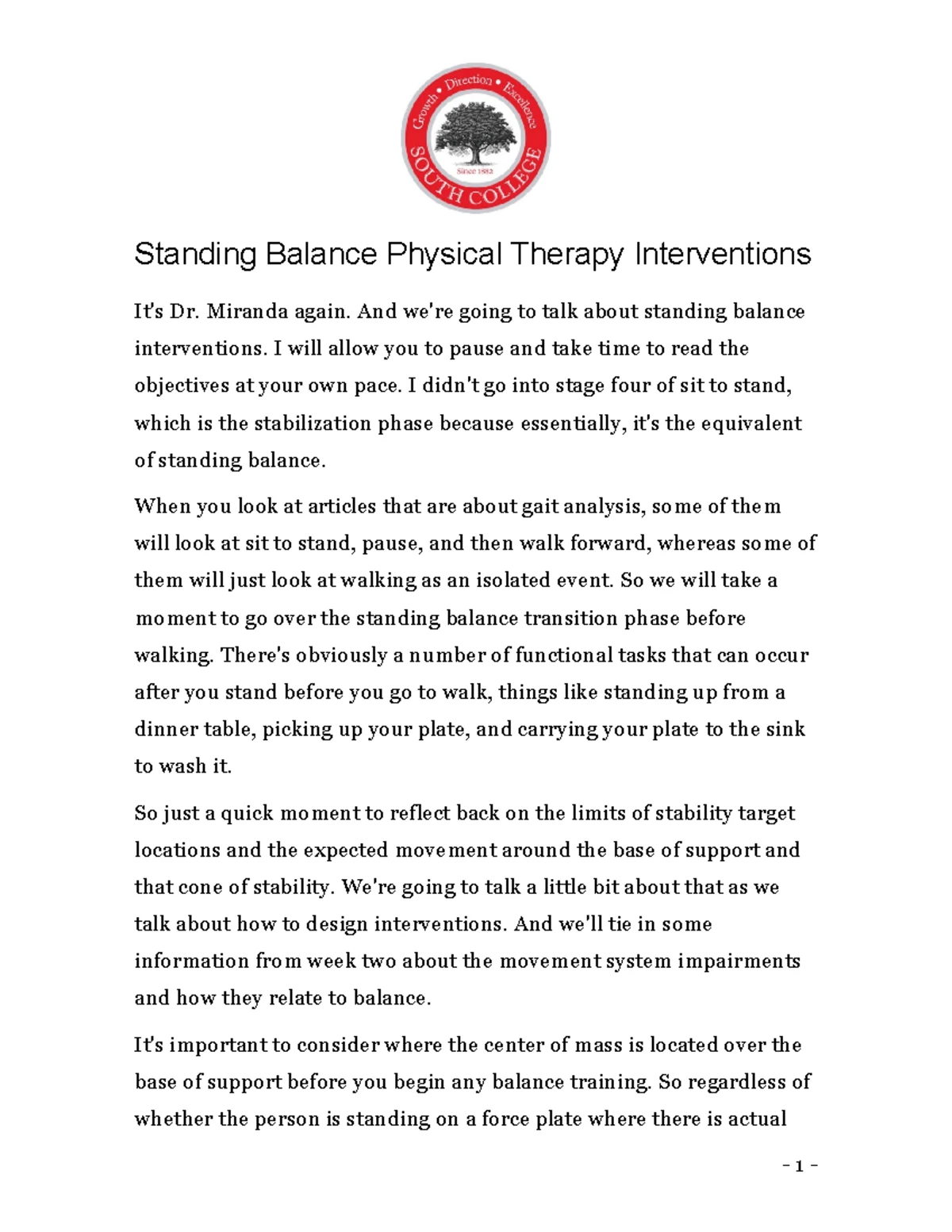 Pathologic Gait (PT 101): Trunk Deviations Analysis and Implications ...