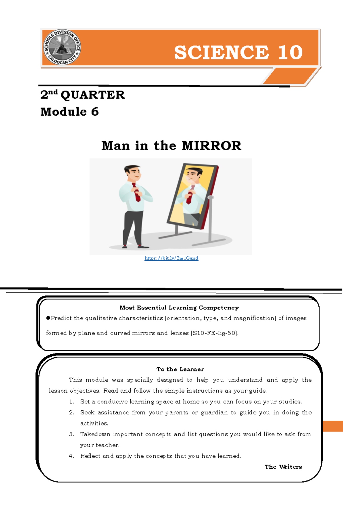 SCIENCE 10: Module 6 - Mirrors and Image Formation (S10-FE-Iig-50 ...