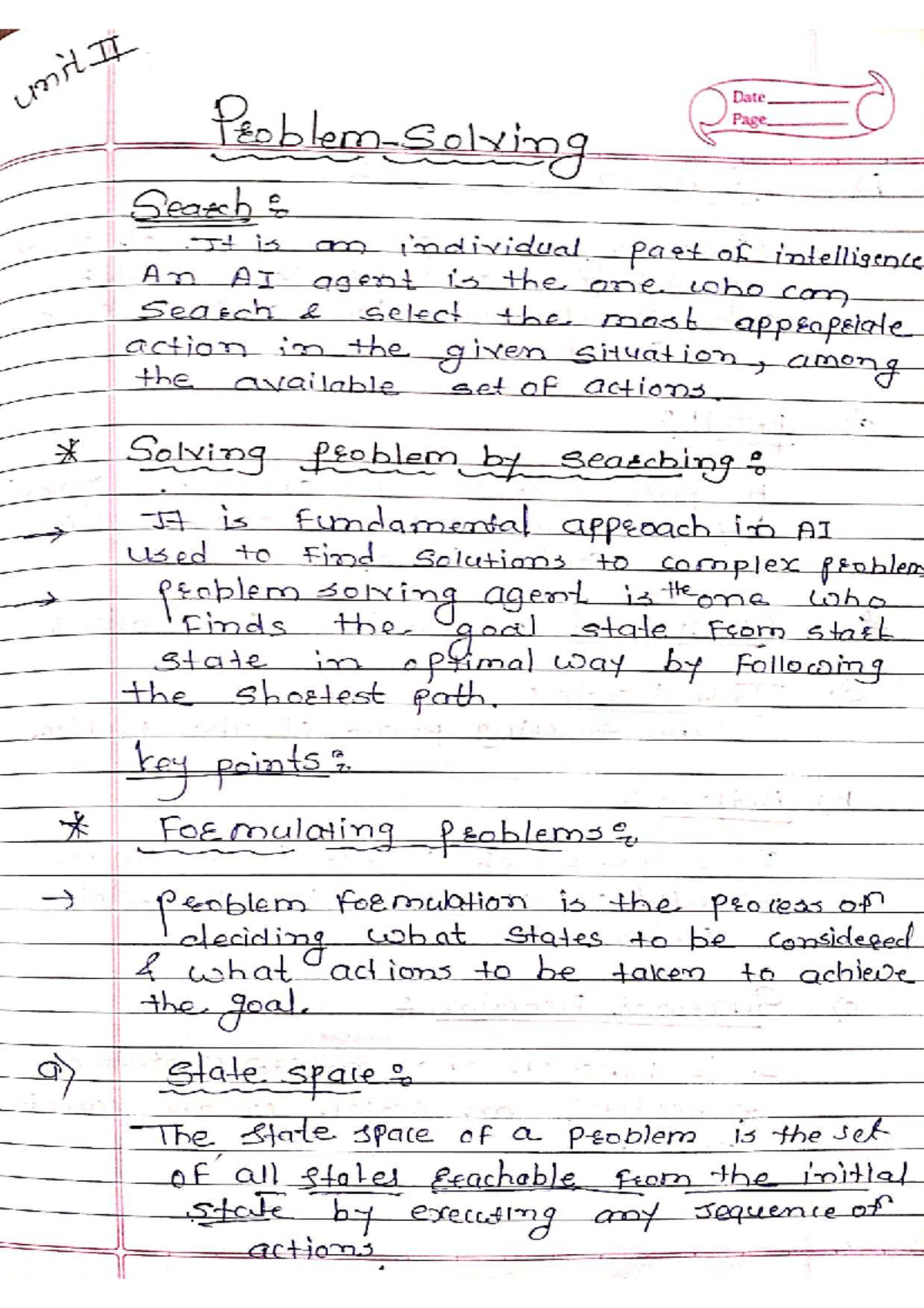 UNIT 2: AI Problem Solving and Search Algorithms Notes - Studocu