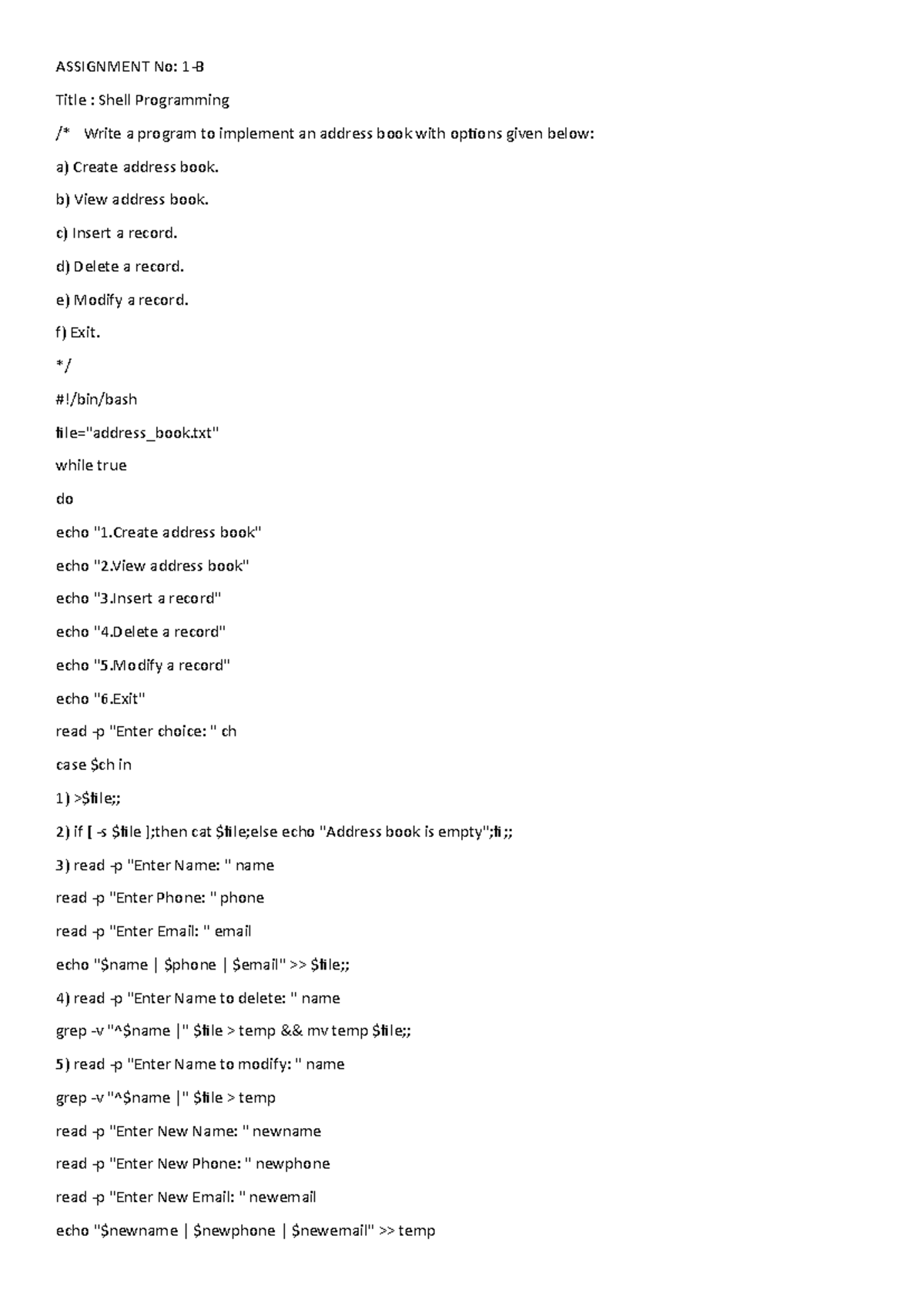 OS Practicals - Assignment on Shell Programming and Scheduling ...