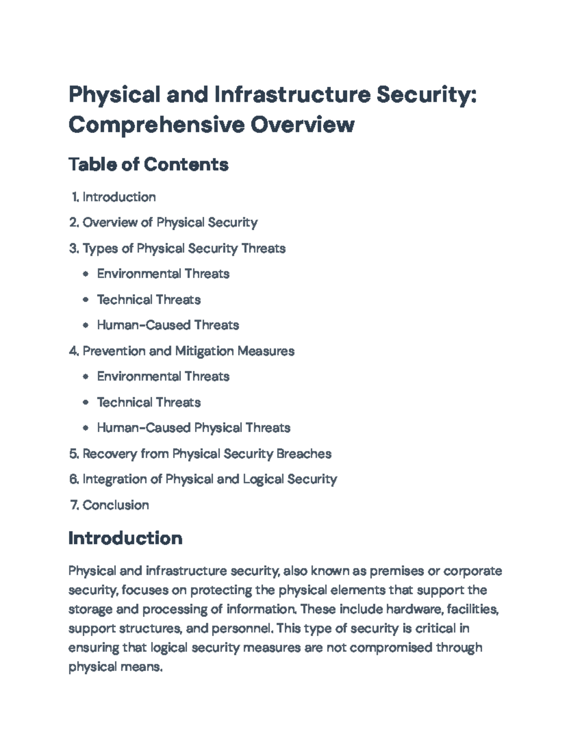 Physical and Infrastructure Security Overview: Threats & Solutions ...