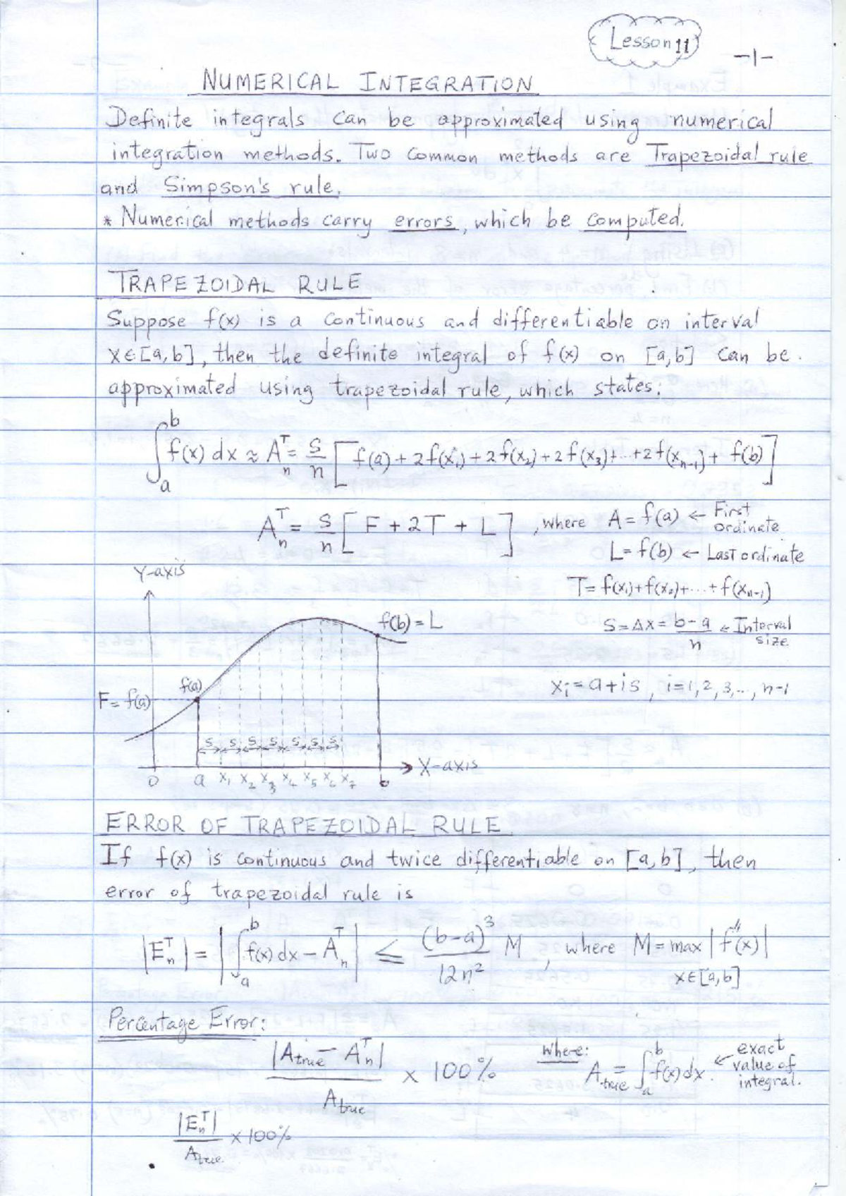 Lesson 12 - Understanding the Trapezoid Rule for Integration - Studocu