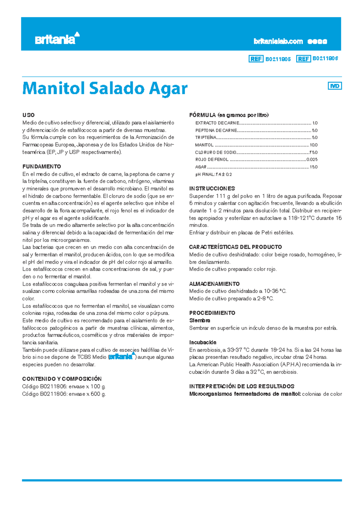 Agar sal manitol - USO Medio de cultivo selectivo y diferencial ...