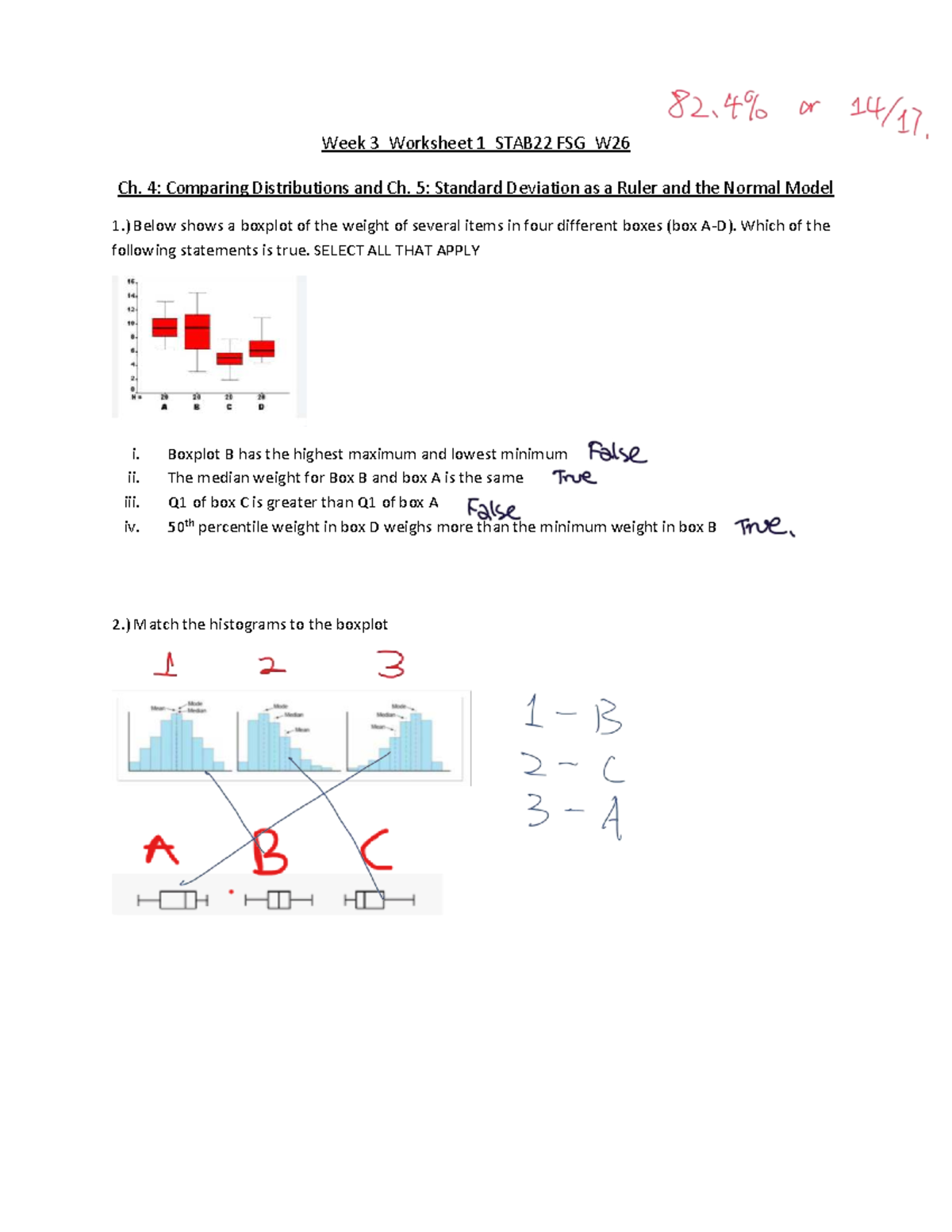 Week 3 Worksheet 1 STAB22 FSG W26: Comparing Distributions & Std Dev ...