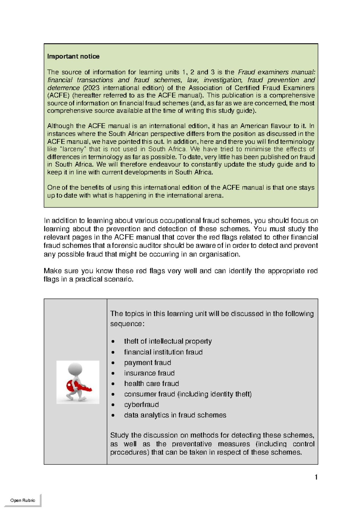AUE4863 Learning Unit 3: Intellectual Property Theft & Fraud Detection ...