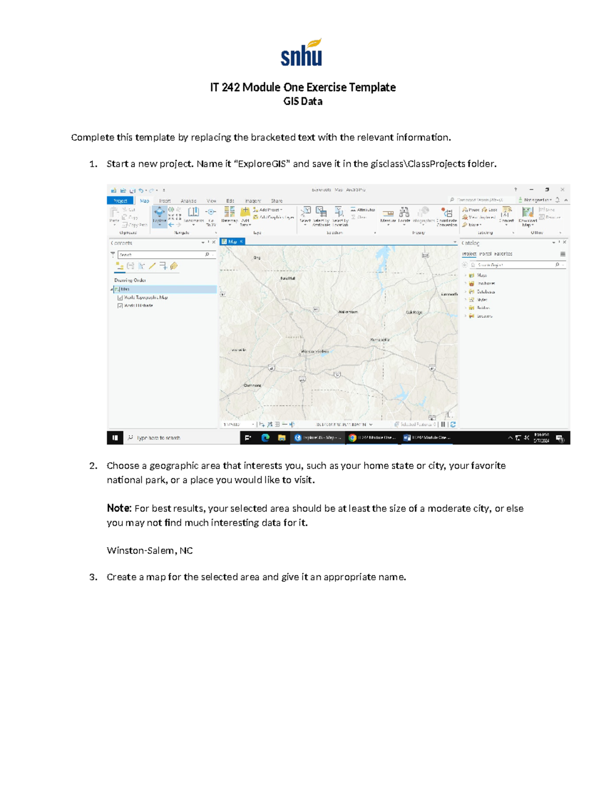 IT 242 Module 1 GIS Project Exercise Template - Studocu