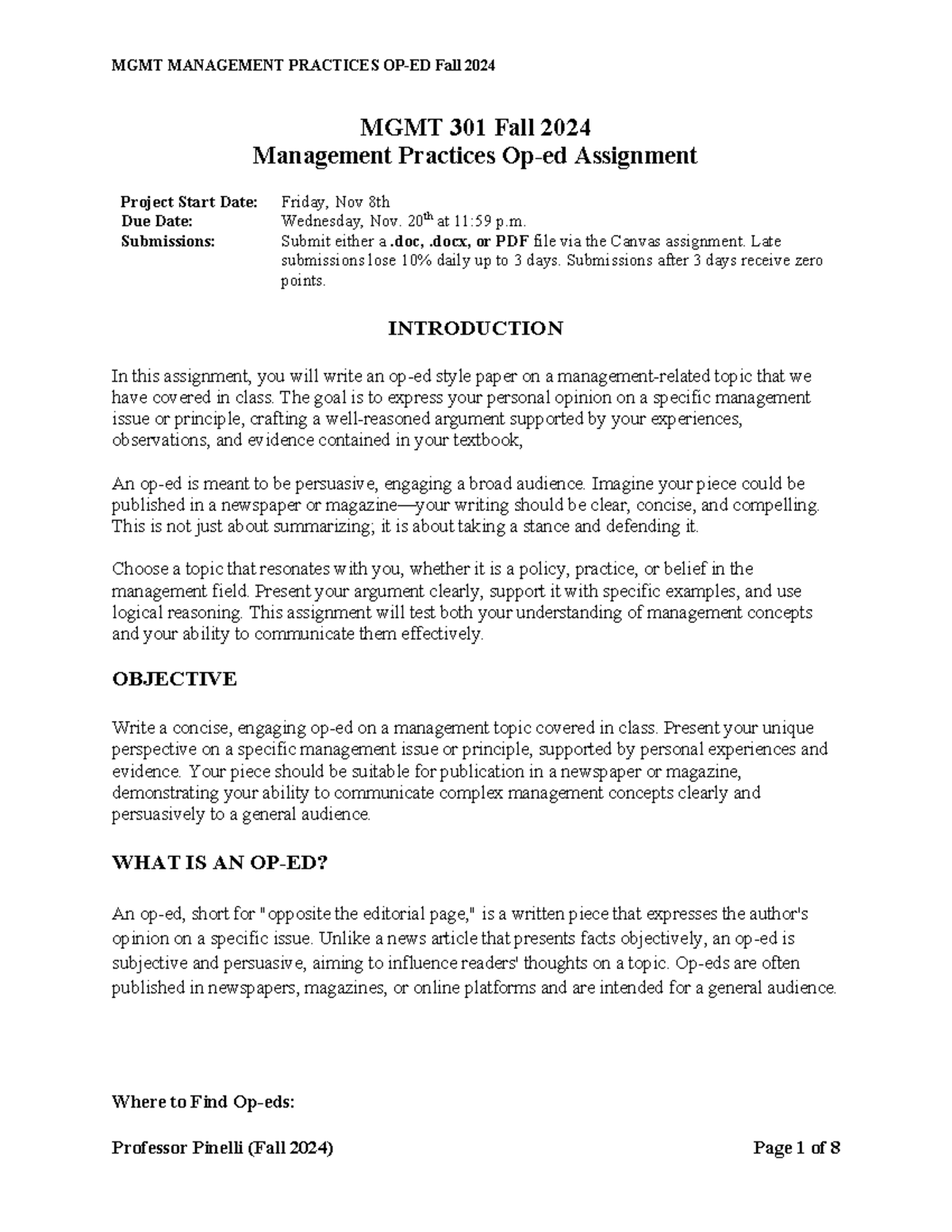 Management Practices Op-ed Guidelines – MGMT 301 FA24 - Studocu