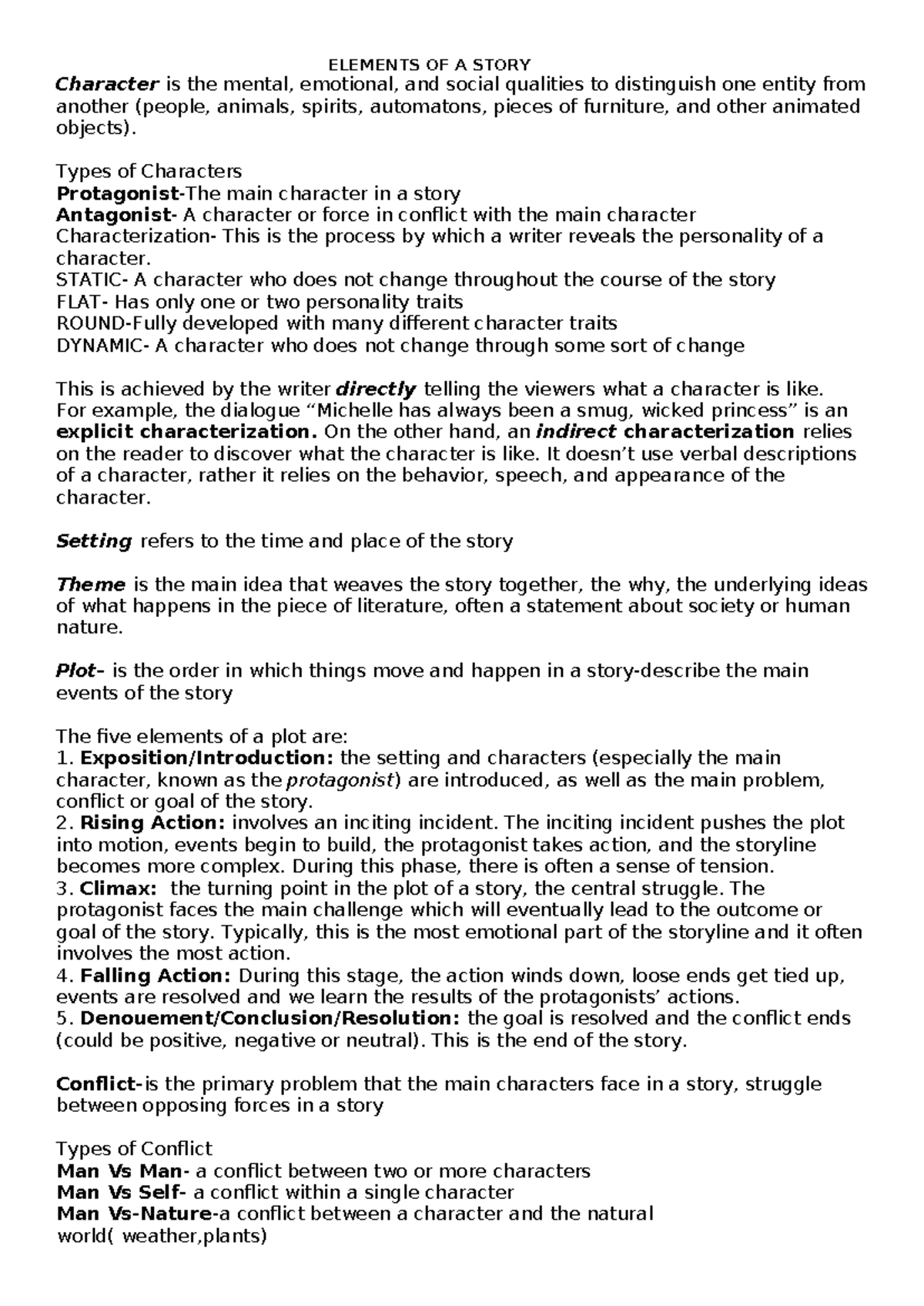 Elements of a Story: Character, Setting, and Plot Analysis - ENG 10 ...