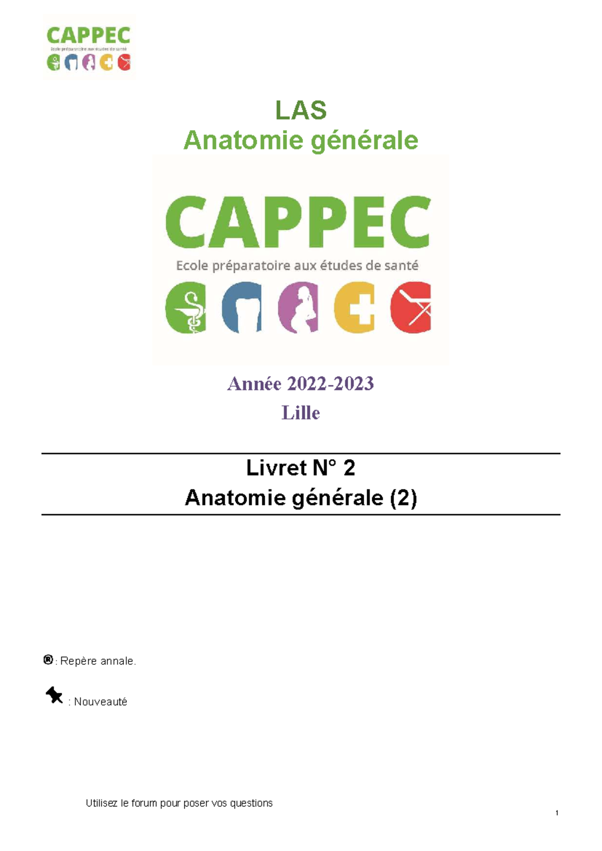 LAS Anatomie Générale 2 - Livret de Révision et Schémas - Studocu