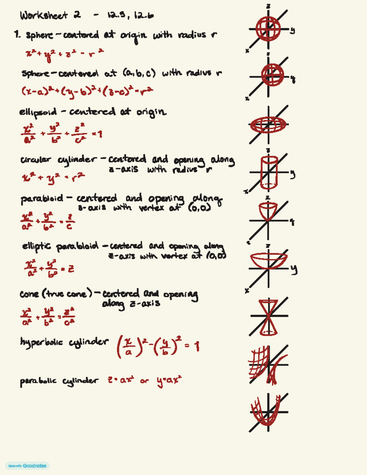 Math 2110 Worksheet 2: Vector Equations and Surface Intersections - Studocu