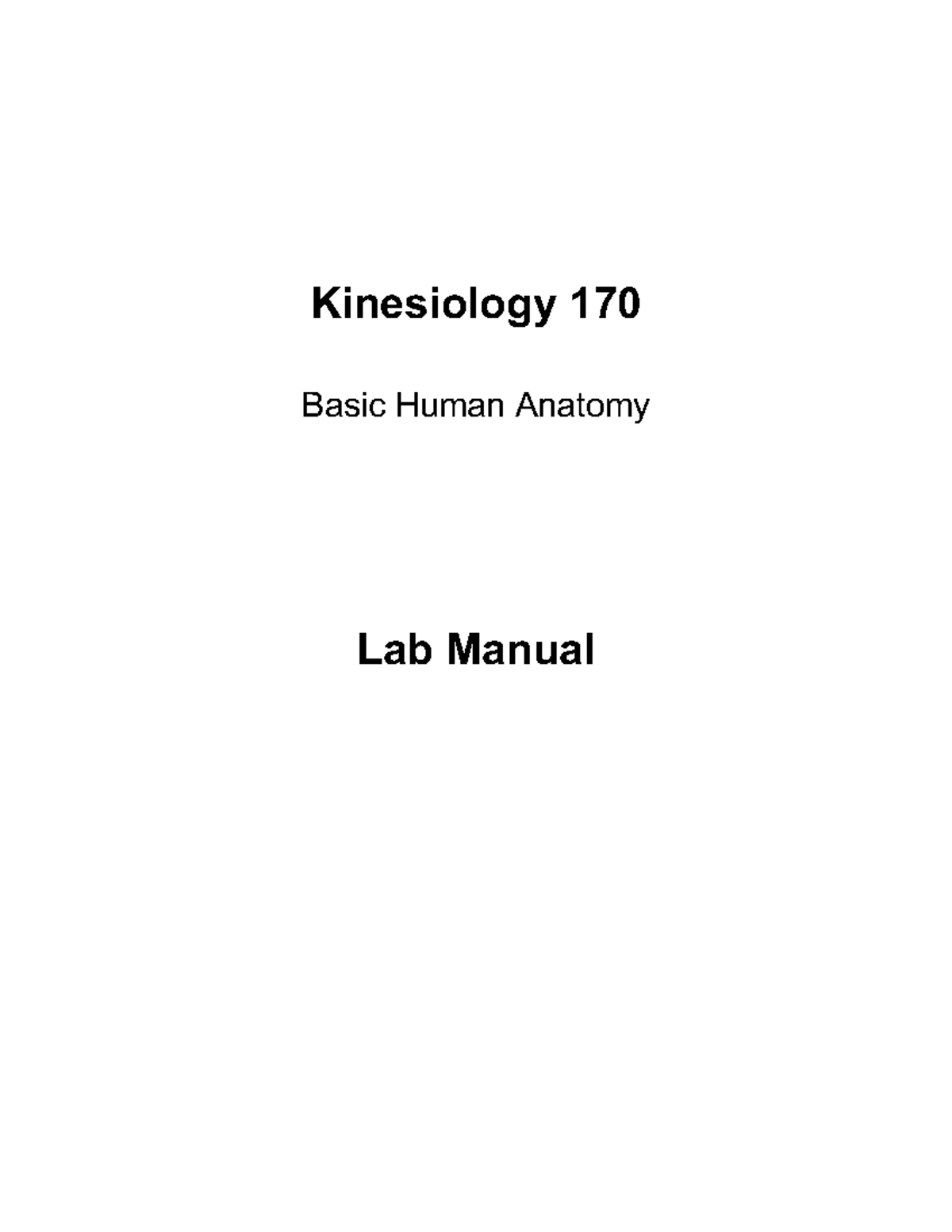 LAB 5: Muscular System of Trunk & Lower Limb (Kinesiology 170) - Studocu