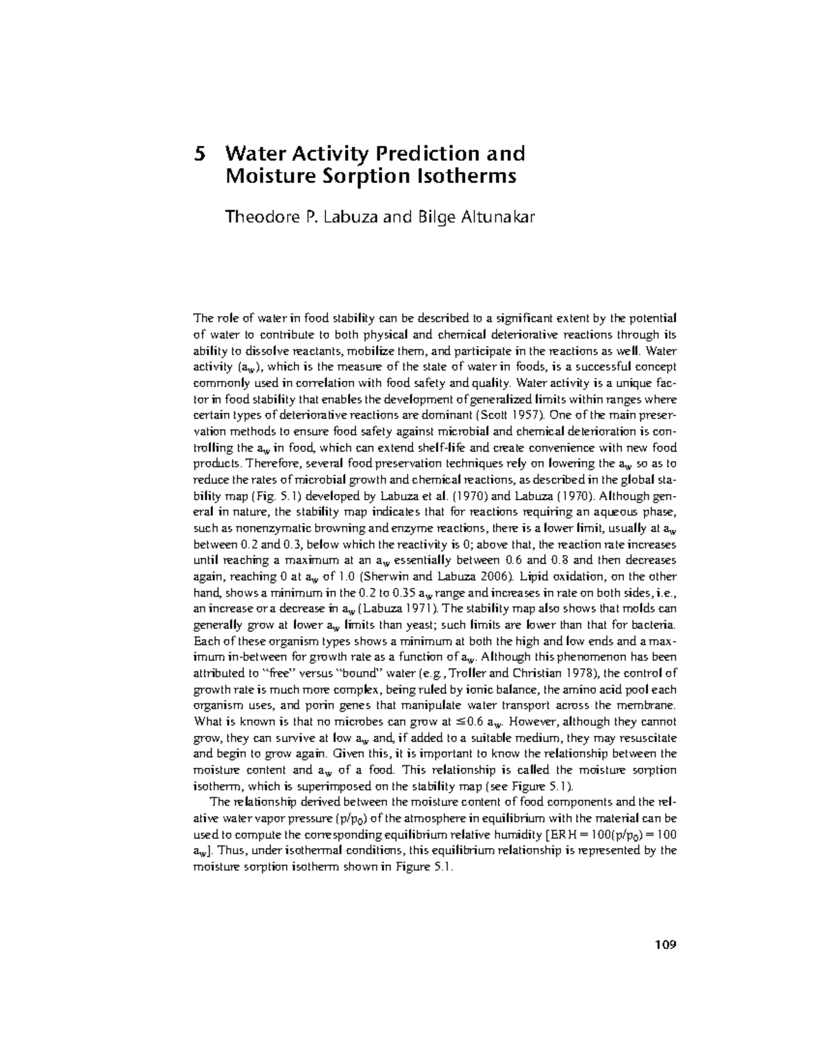 Water Activity in Foods: Prediction & Moisture Isotherms - 122-167 ...