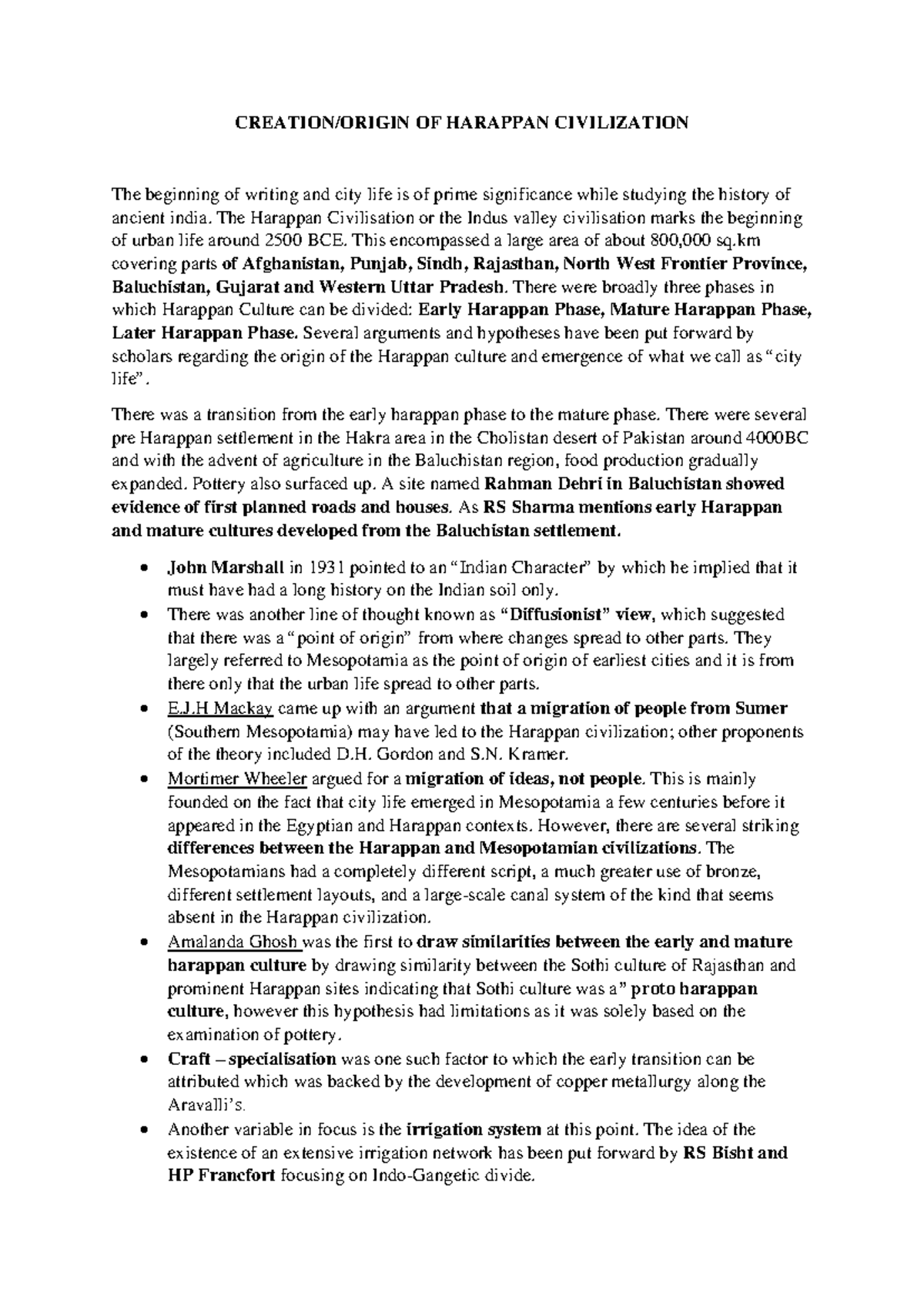 Origin and Evolution of Harappan Civilization: Insights and Theories ...
