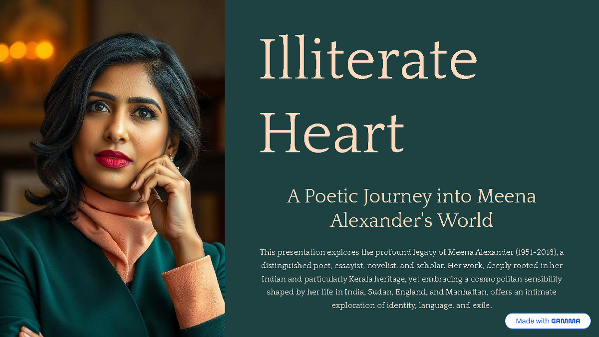 Illiterate Heart: A Poetic Exploration of Meena Alexander's Legacy ...