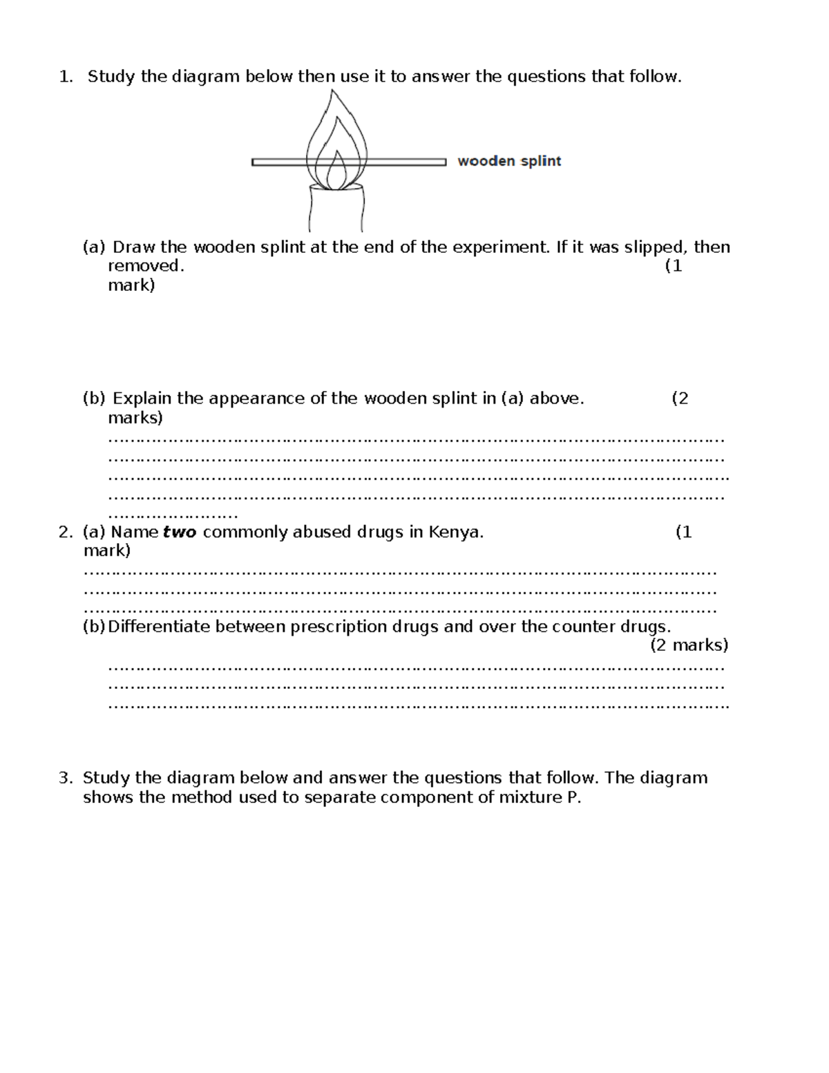 Chemistry Form 3 CAT - Highlighted Notes & Questions - Studocu