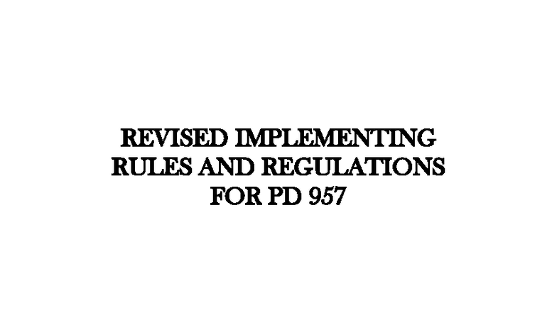 Revised IRR for PD 957: Design Standards for Subdivision Projects - Studocu